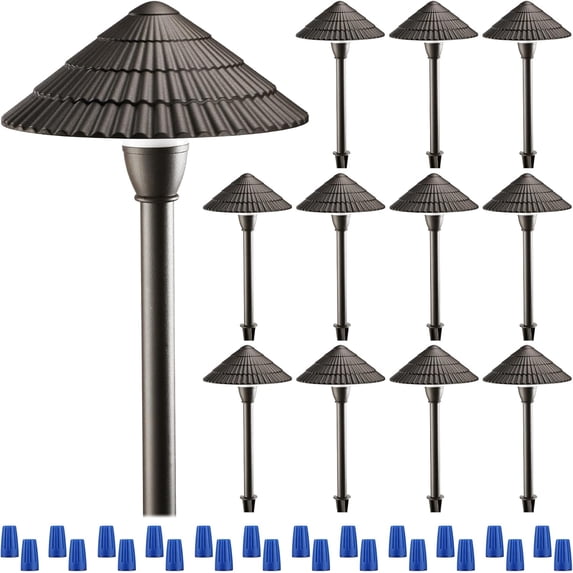 12-Pack LED Low Voltage Landscape Lights, 3W Cast-Aluminum 12-24V ...