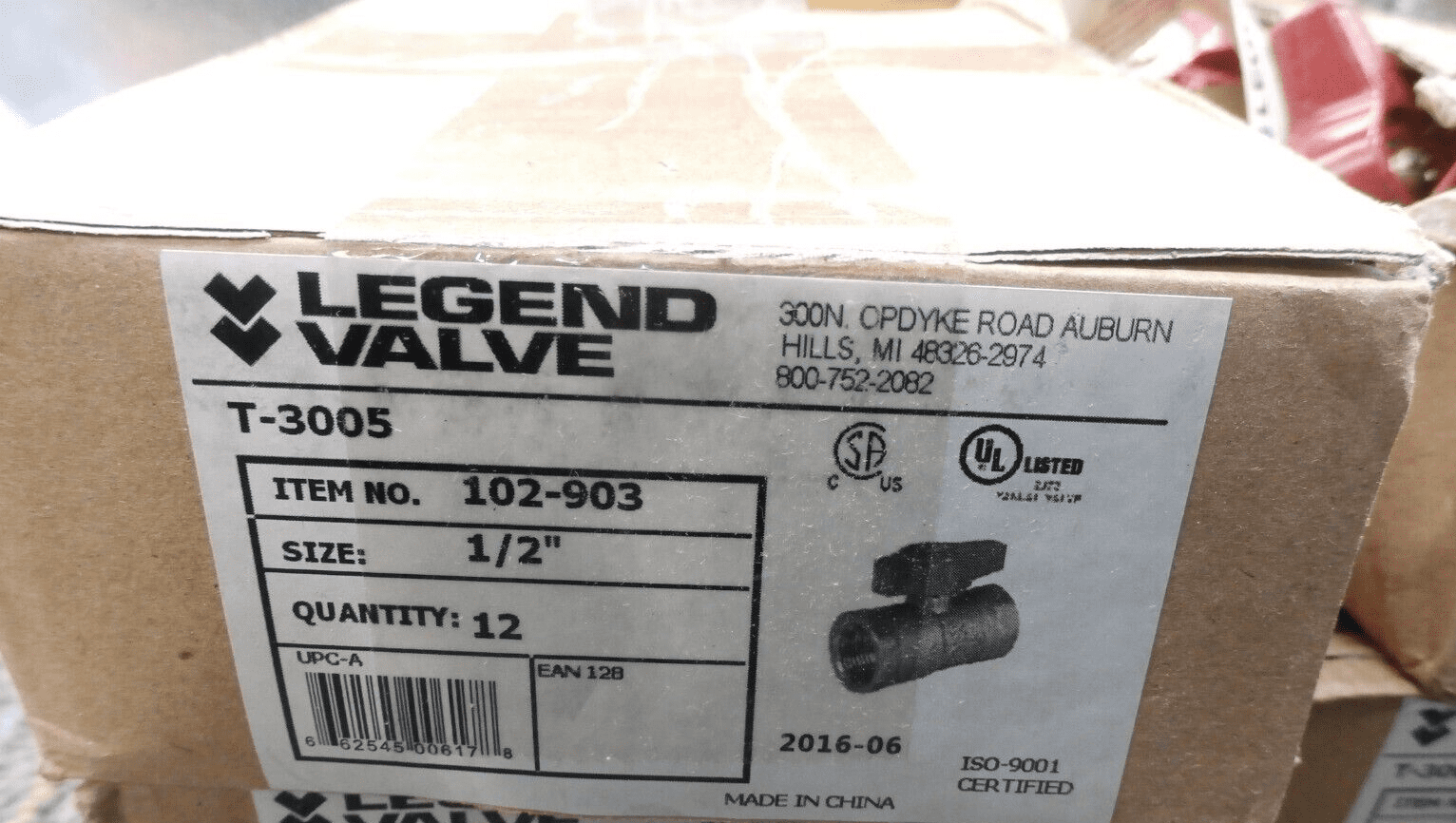 12 Pack LEGEND 102-903 1/2 T-3005 IPS Gas Brass Ball VALVES 1/2"FNPT x ...