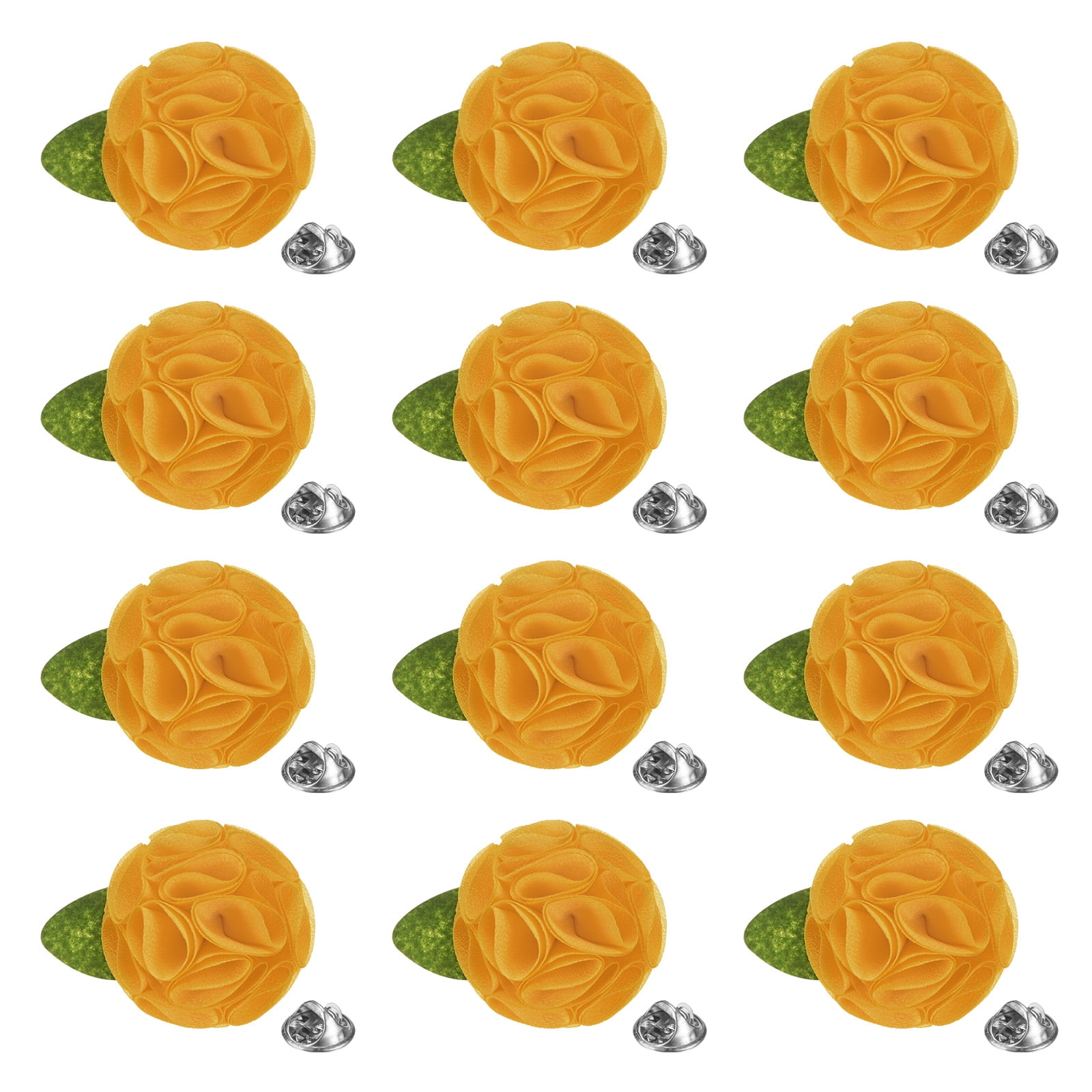 12-Pack Lapel Pin for Men, 2.56" Handmade Flower Brooch Button Pins for ...