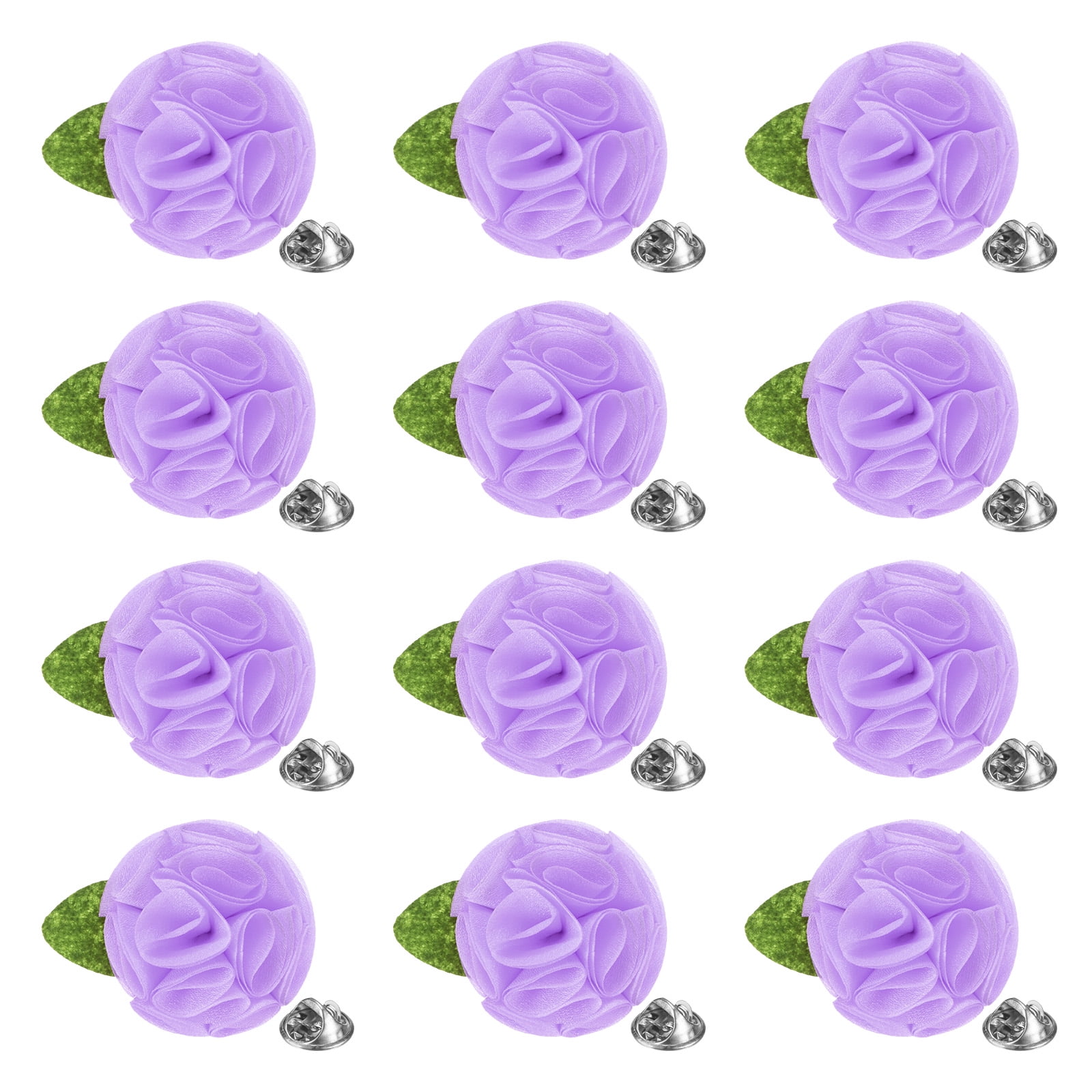 12-Pack Lapel Pin for Men, 2.56" Handmade Flower Brooch Button Pins for ...