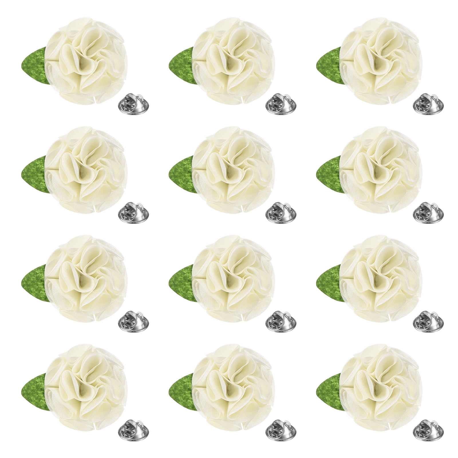 12-Pack Lapel Pin for Men, 2.56" Handmade Flower Brooch Button Pins for ...