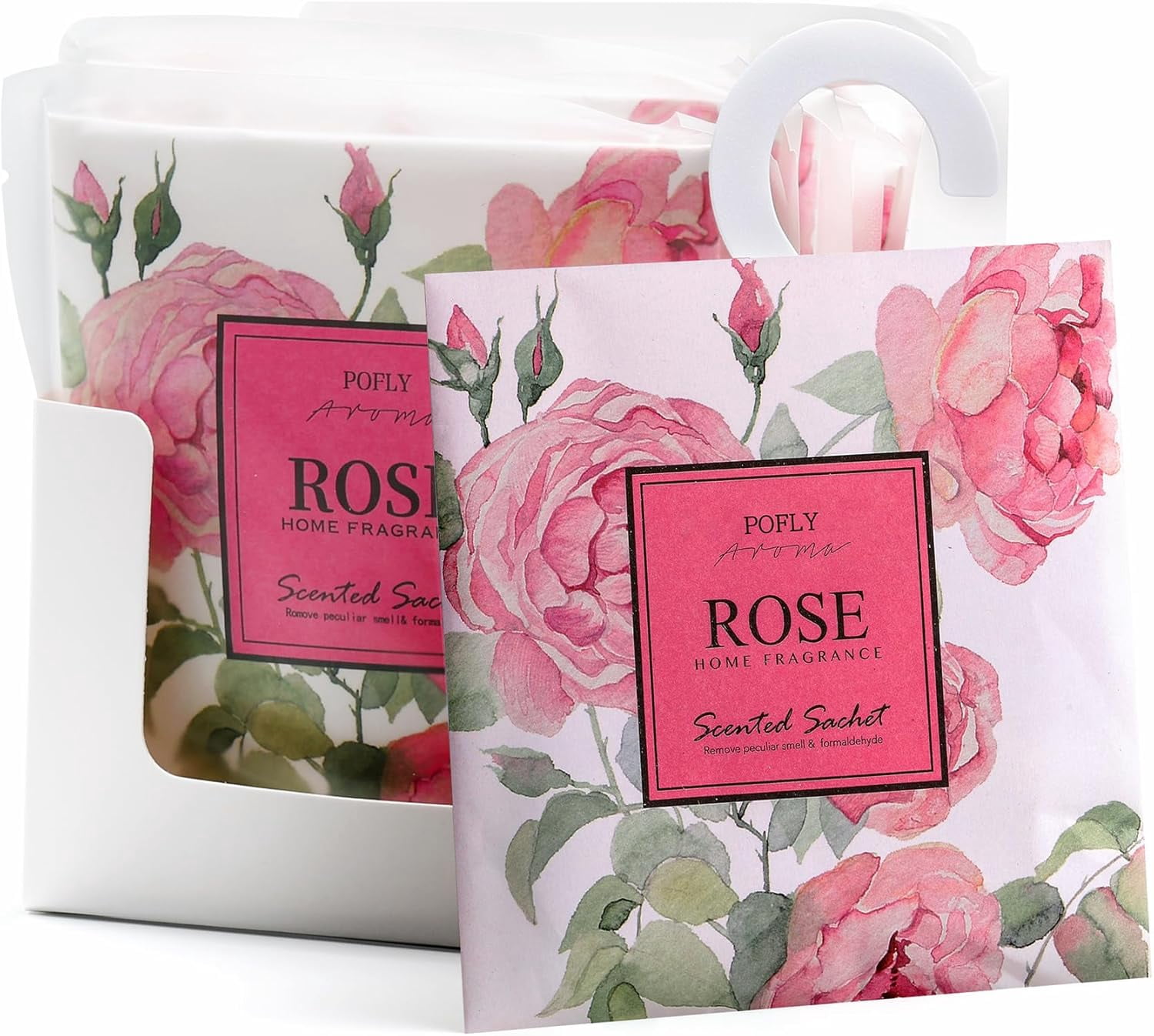12 Pack Large Rose Scented Sachets – Hanging Closet & Drawer Deodorizer ...