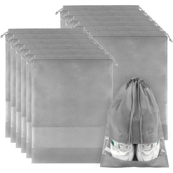 12 Pack Large Shoe Bags for Packing with Clear Window, Dustproof ...