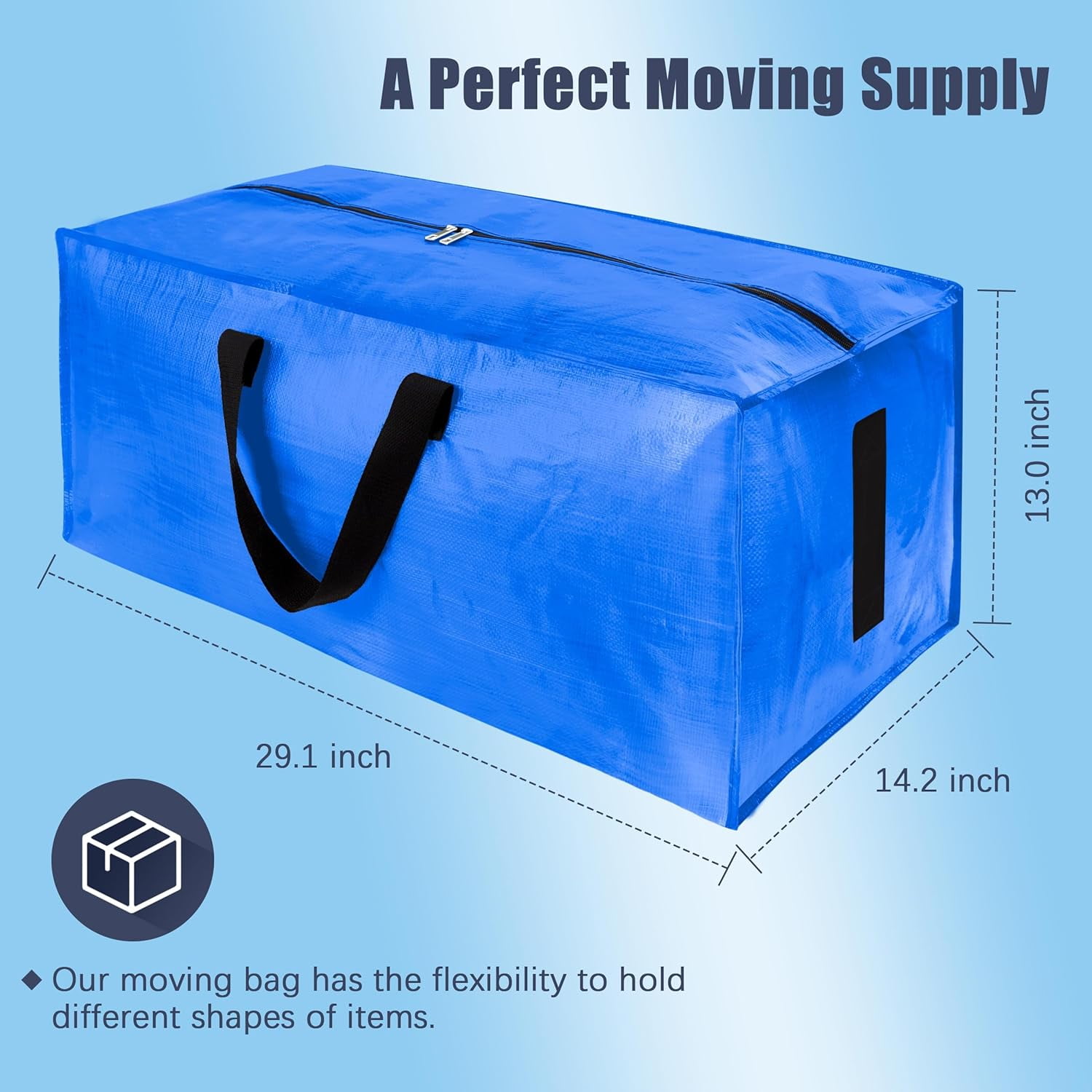 12 Pack Large Strong Moving Bags with Zippers & Carrying Handles ...