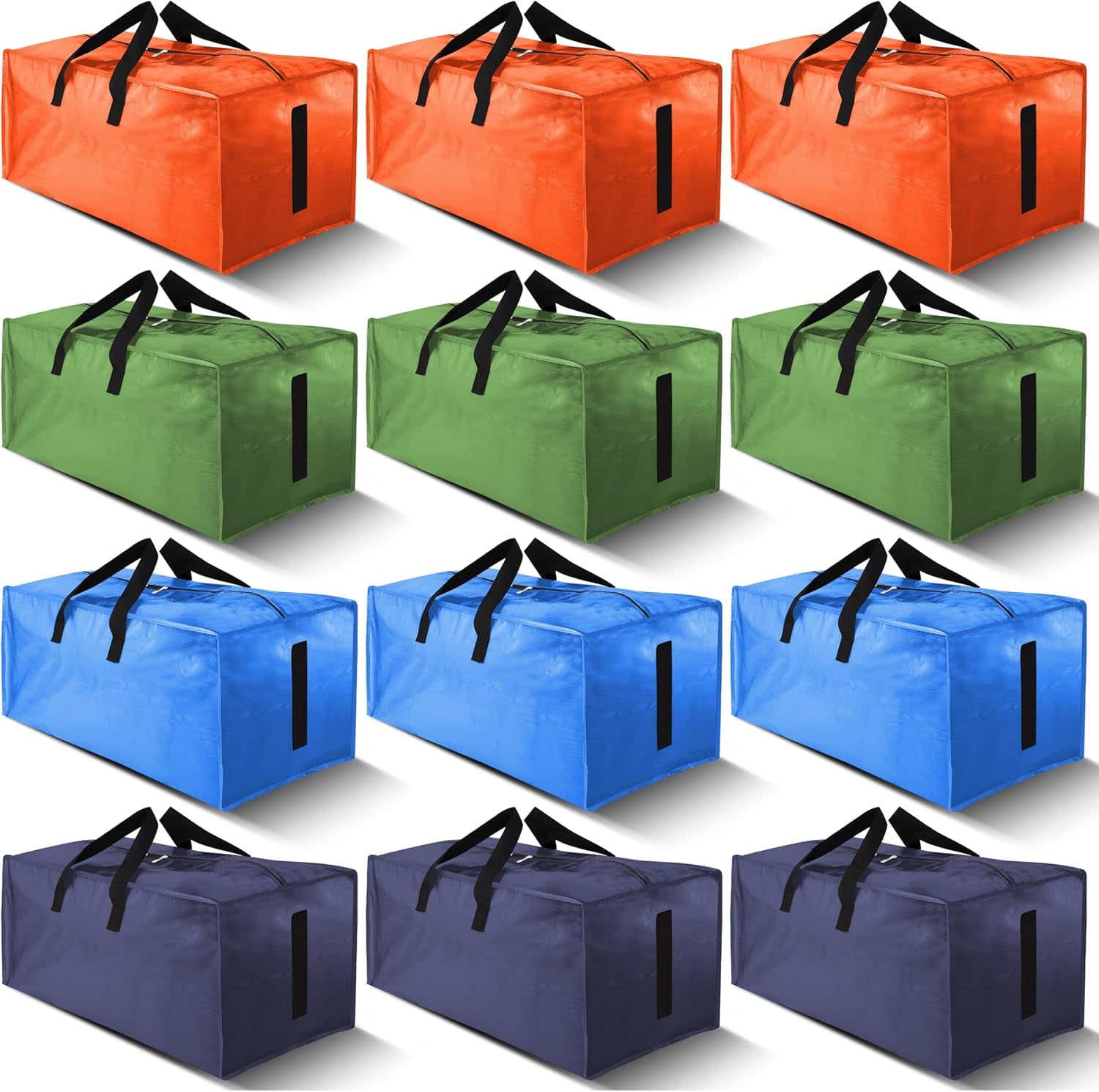 12 Pack Large Strong Moving Bags with Zippers & Carrying Handles ...