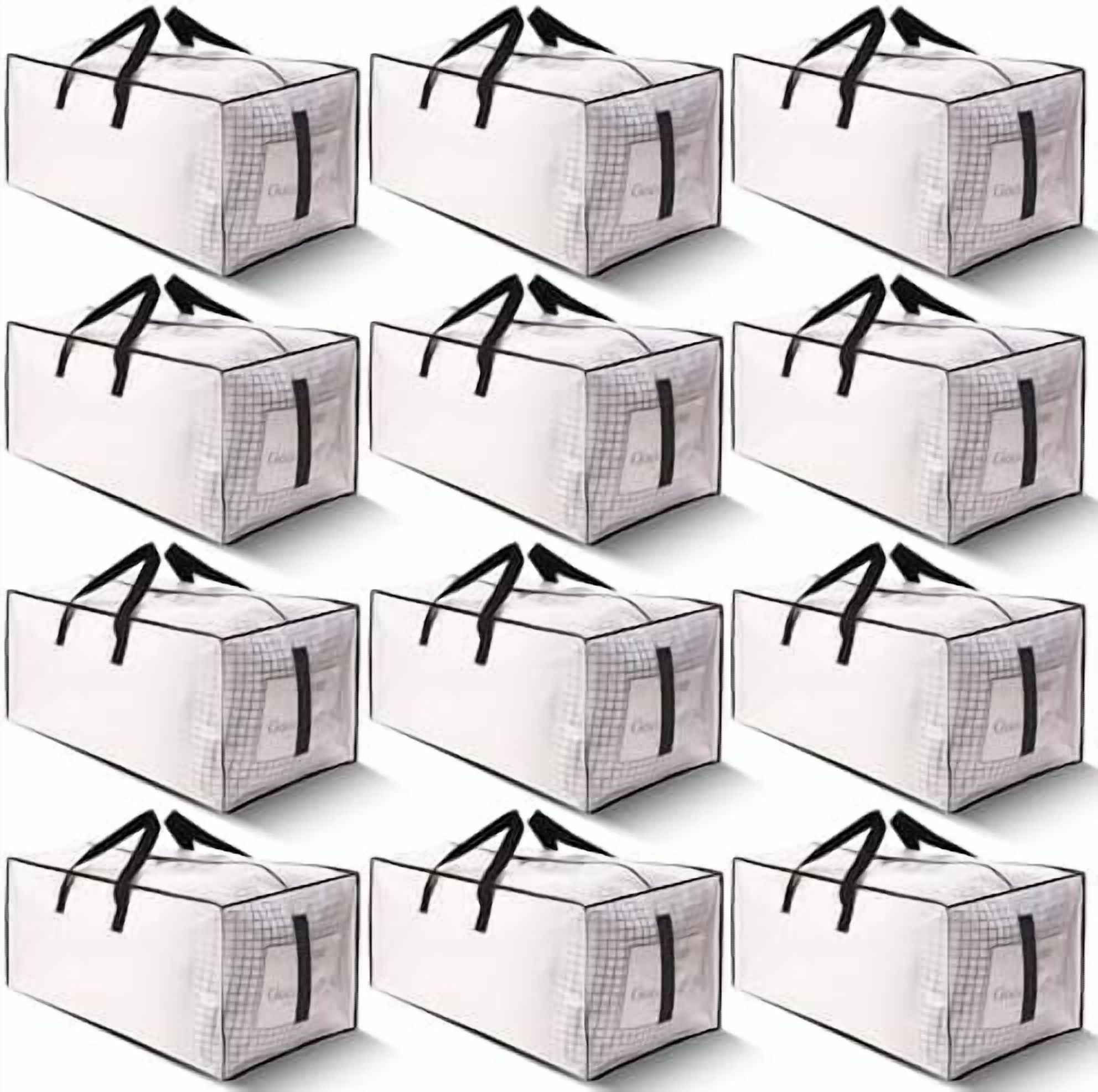 12 Pack Large Strong Moving Bags with Zippers & Carrying Handles ...