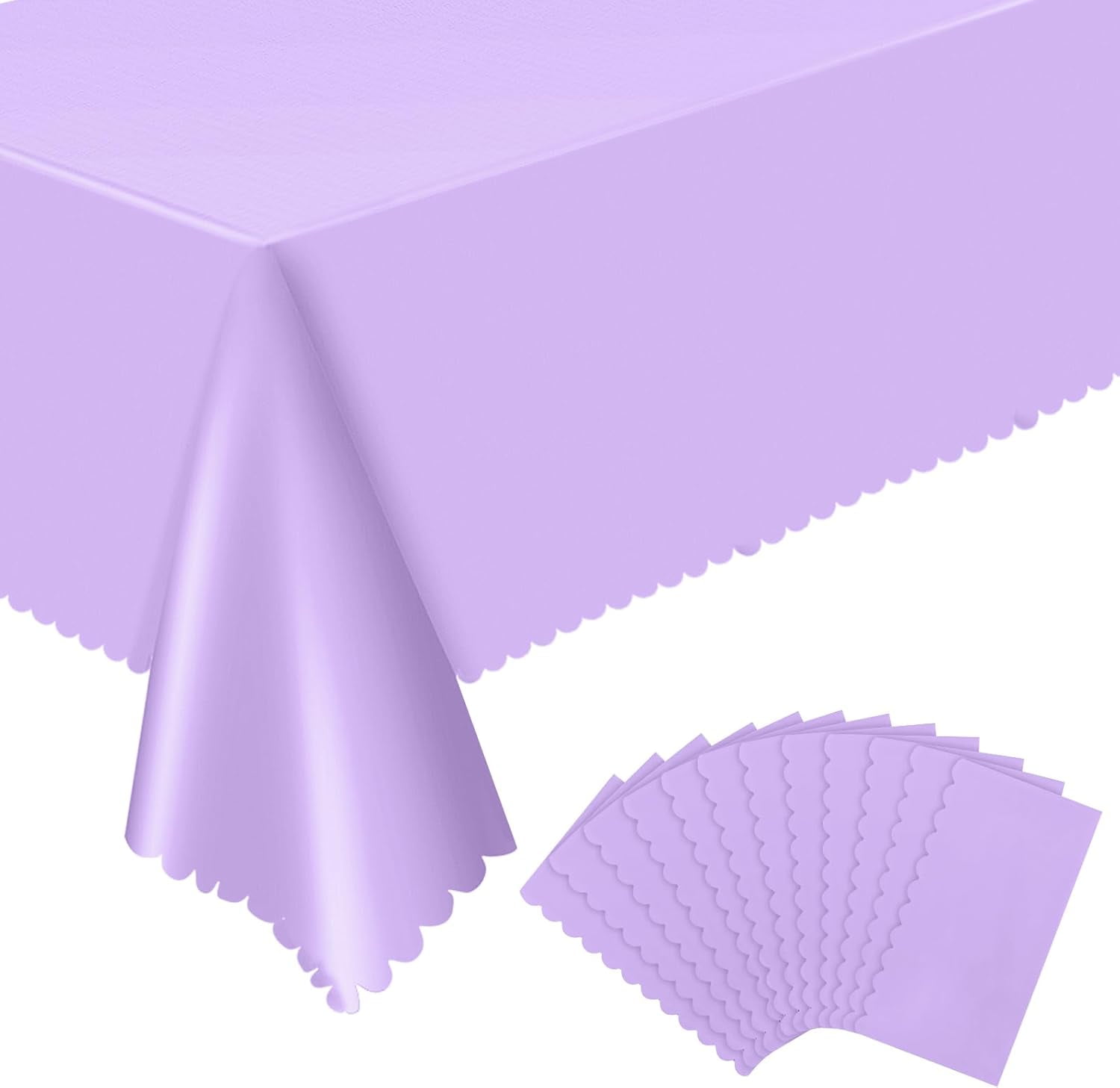 12 Pack Lavender Plastic Tablecloth, 54 X 108Inch Disposable Light ...