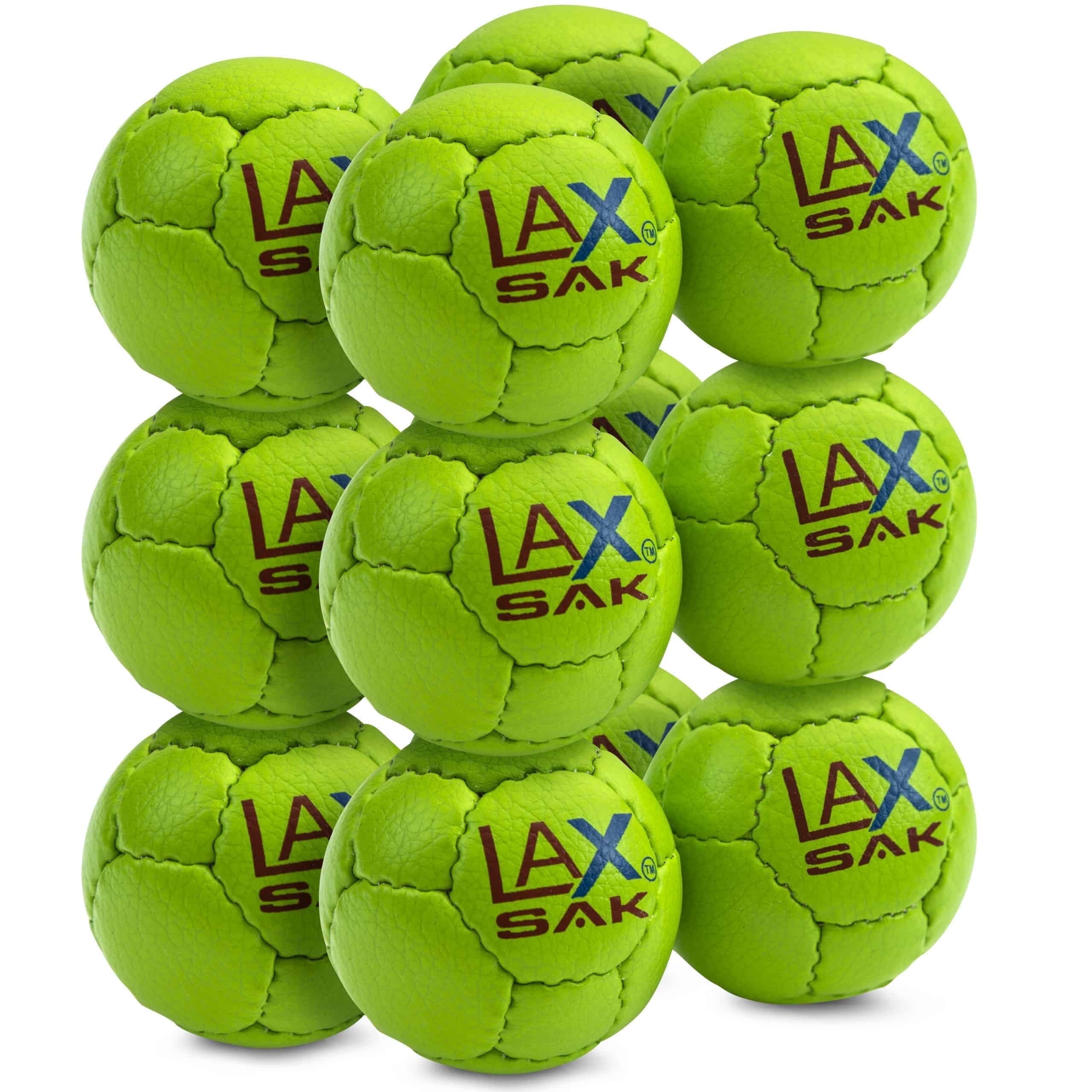 12 Pack Lax Sak Lime Green Lacrosse Training Ball. Same Weight & Size ...