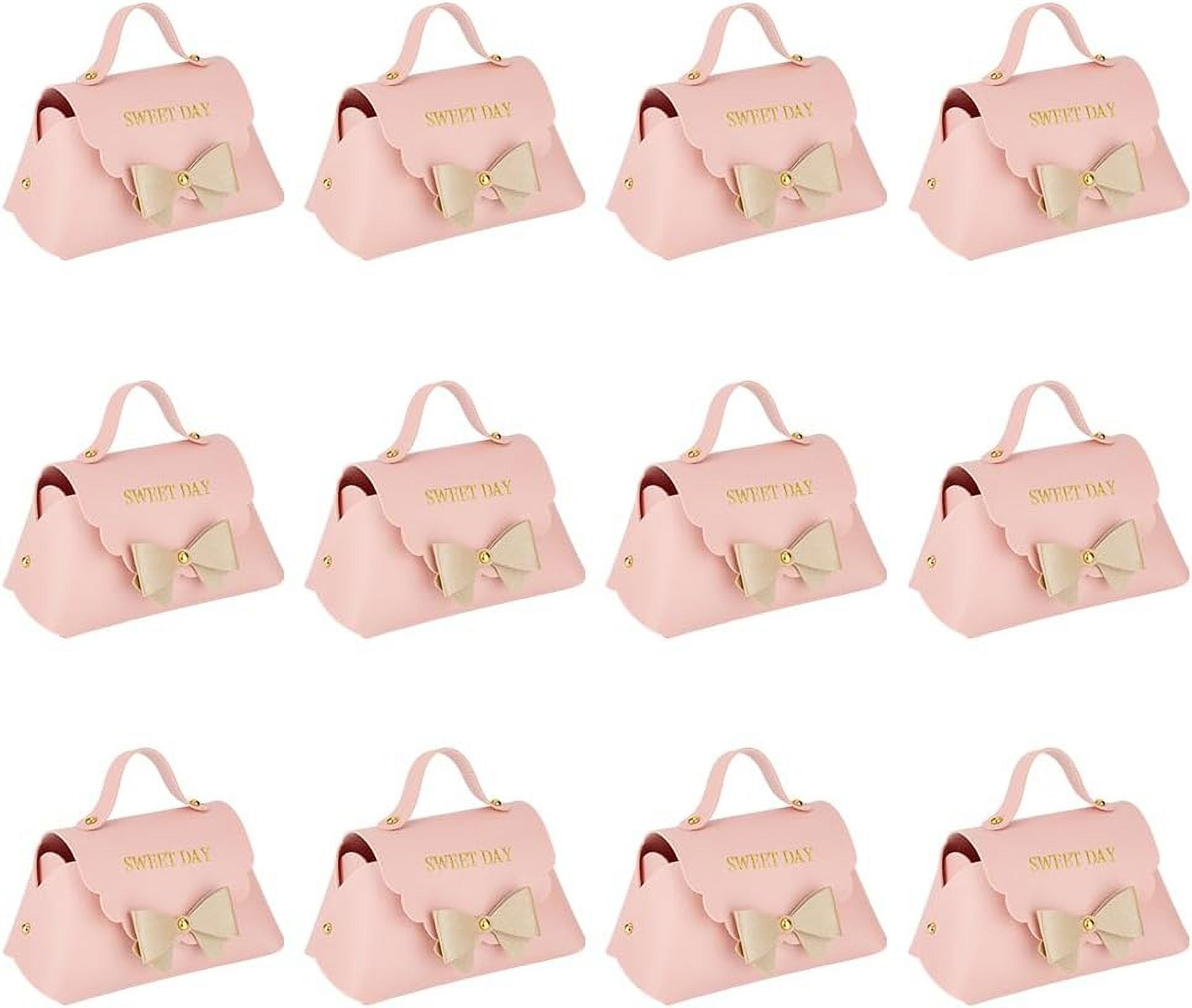 12 Pack Leather Bowknot Gift Boxes with Handle 5.1x2.7x3.15 inch Pink ...