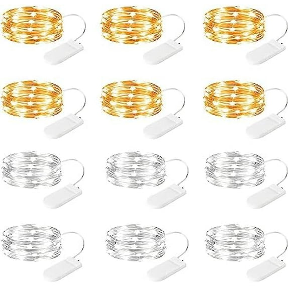 12 Pack Led Fairy Lights Battery Operated String Lights Waterproof ...