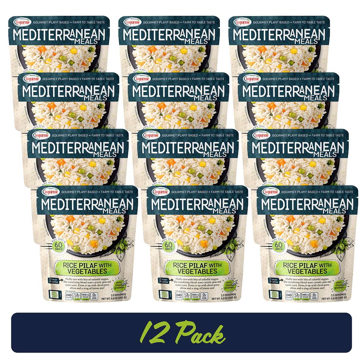 (12 Pack) Legurme Ready to Eat Rice Pilaf with Vegetables, Gluten Free ...