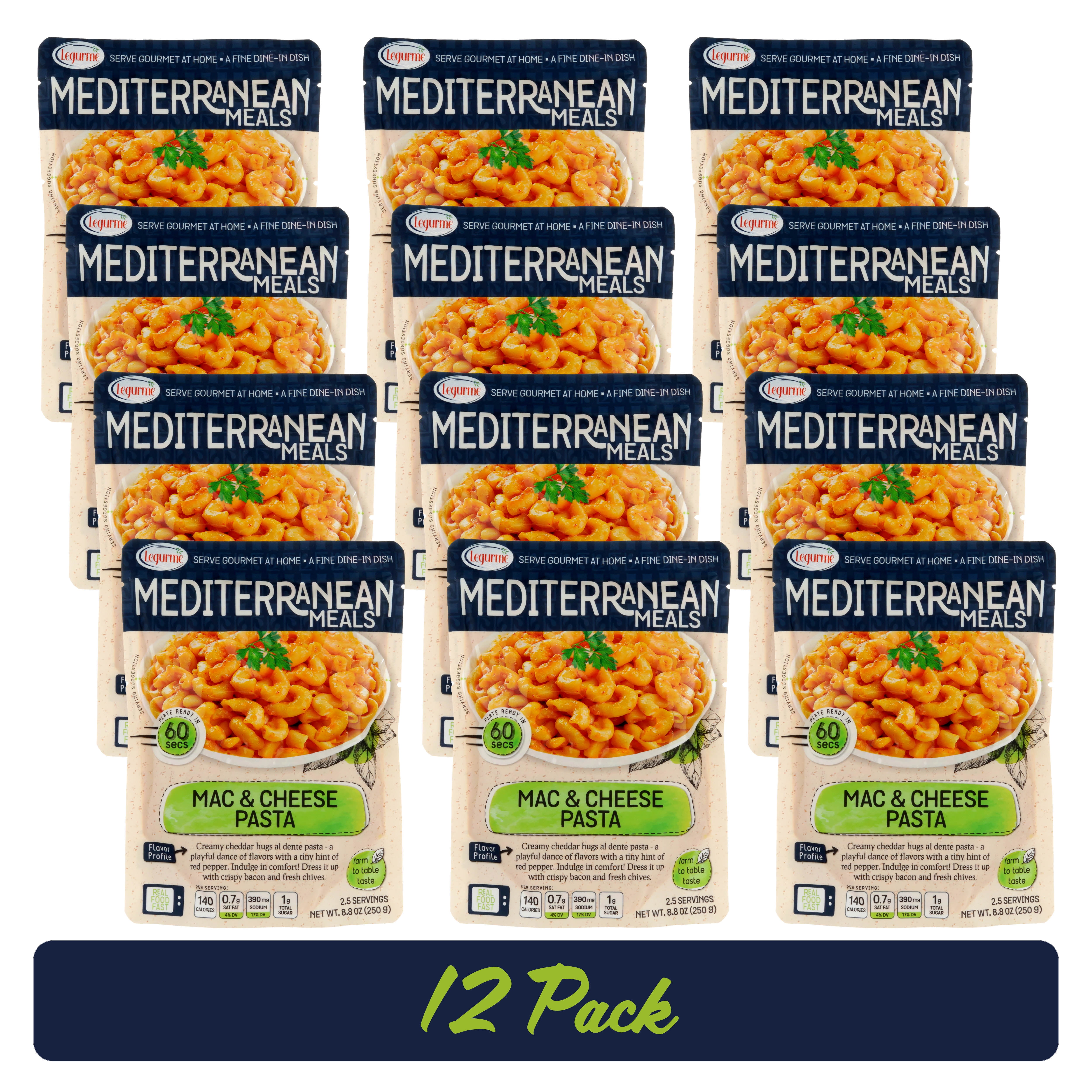 (12 Pack) Legurme Ready to Eat Mac & Cheese Pasta, NO Preservatives, NO ...