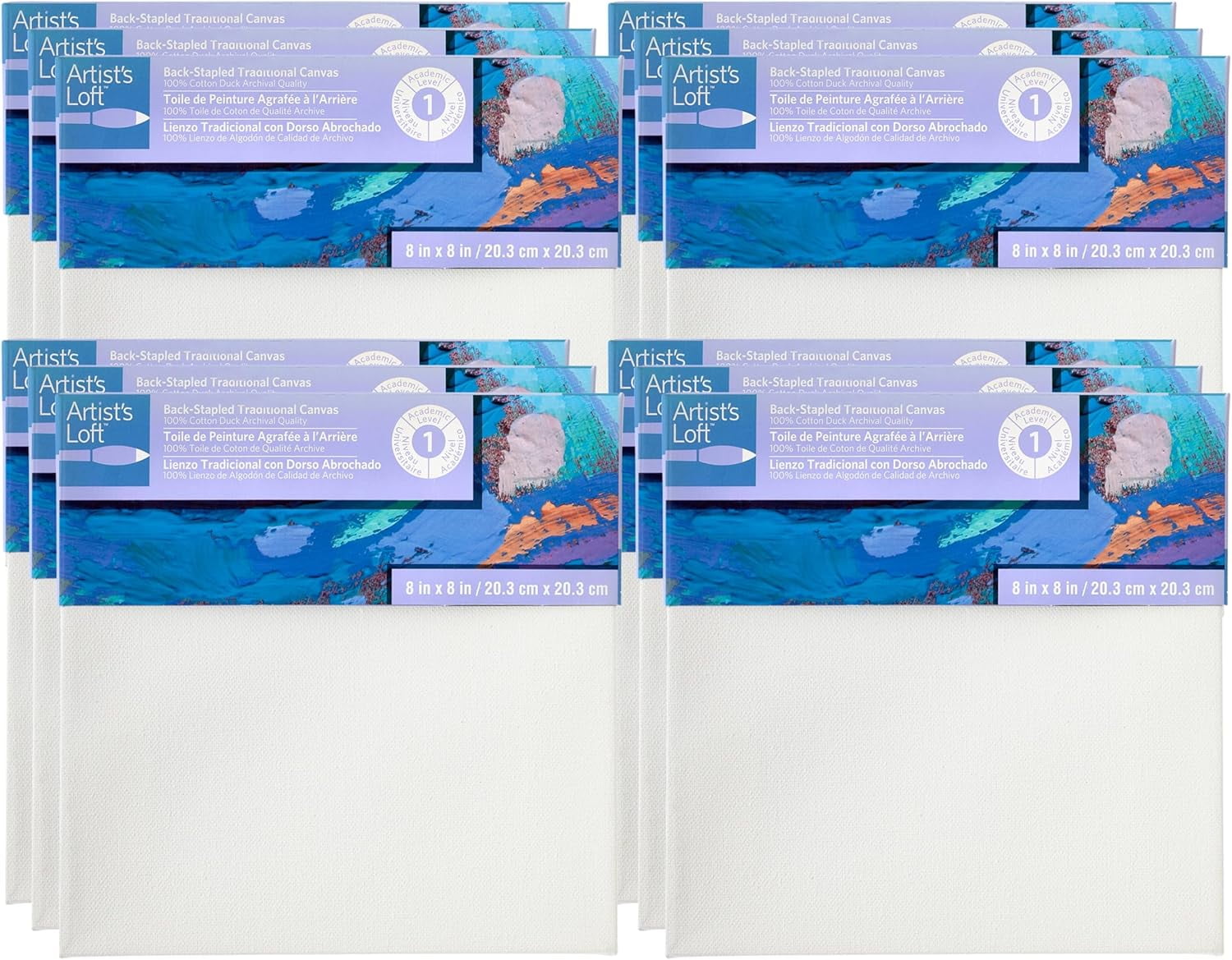 12 Pack: Level 1 Back Stapled Traditional Canvas by Artist's Loft ...