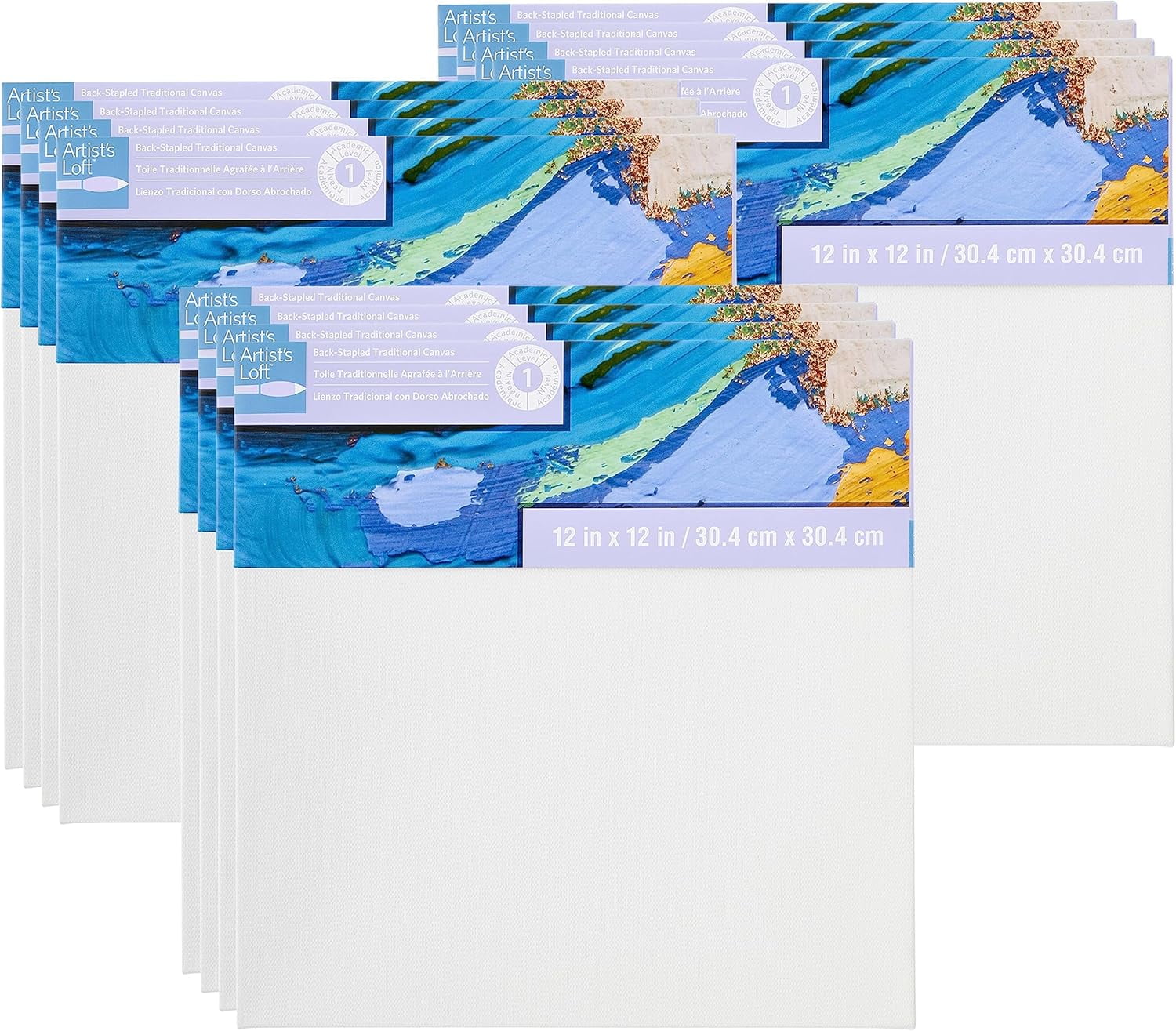 12 Pack: Level 1 Back Stapled Traditional Canvas by Artist's Loft ...