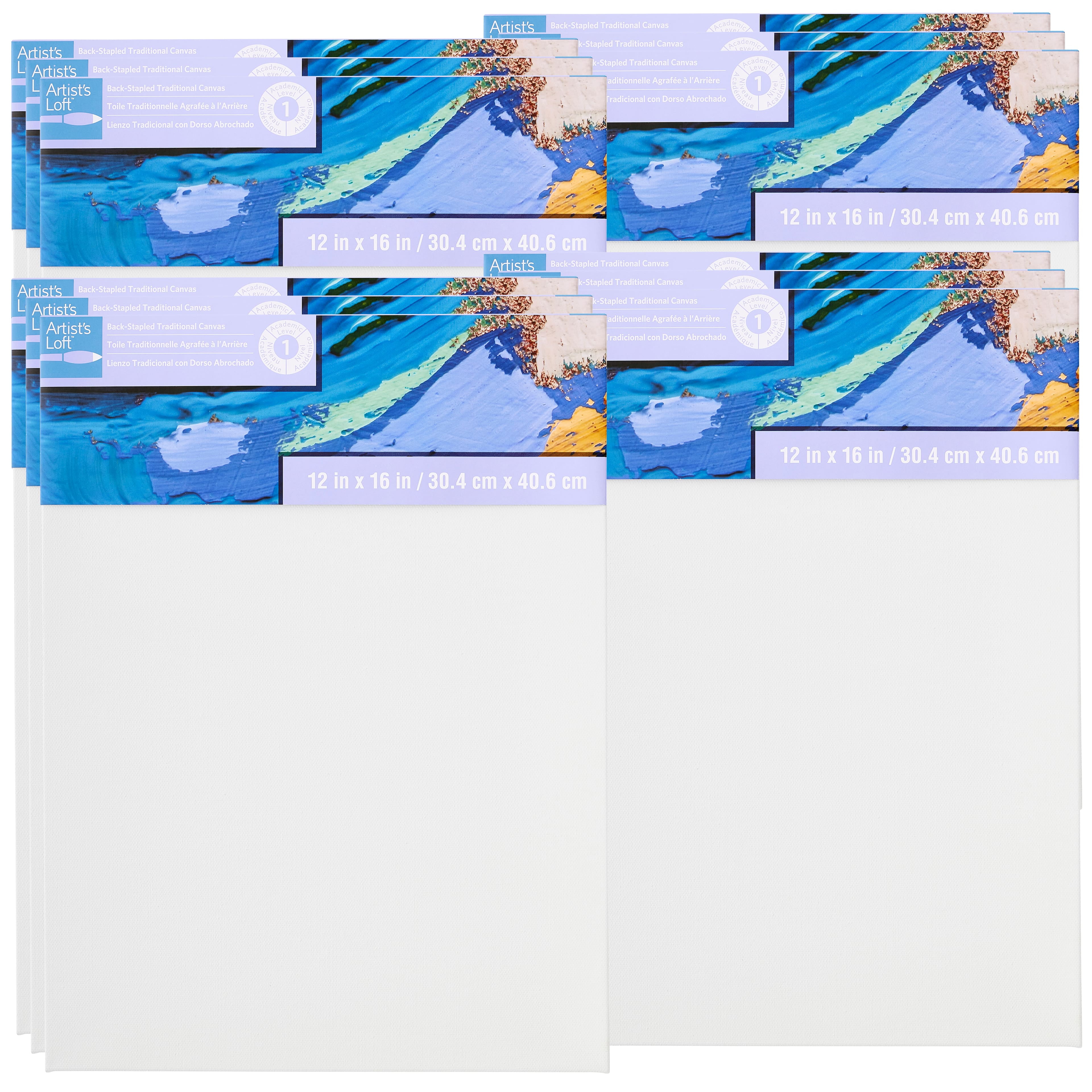 12 Pack: Level 1 Back Stapled Traditional Canvas by Artist's Loft ...