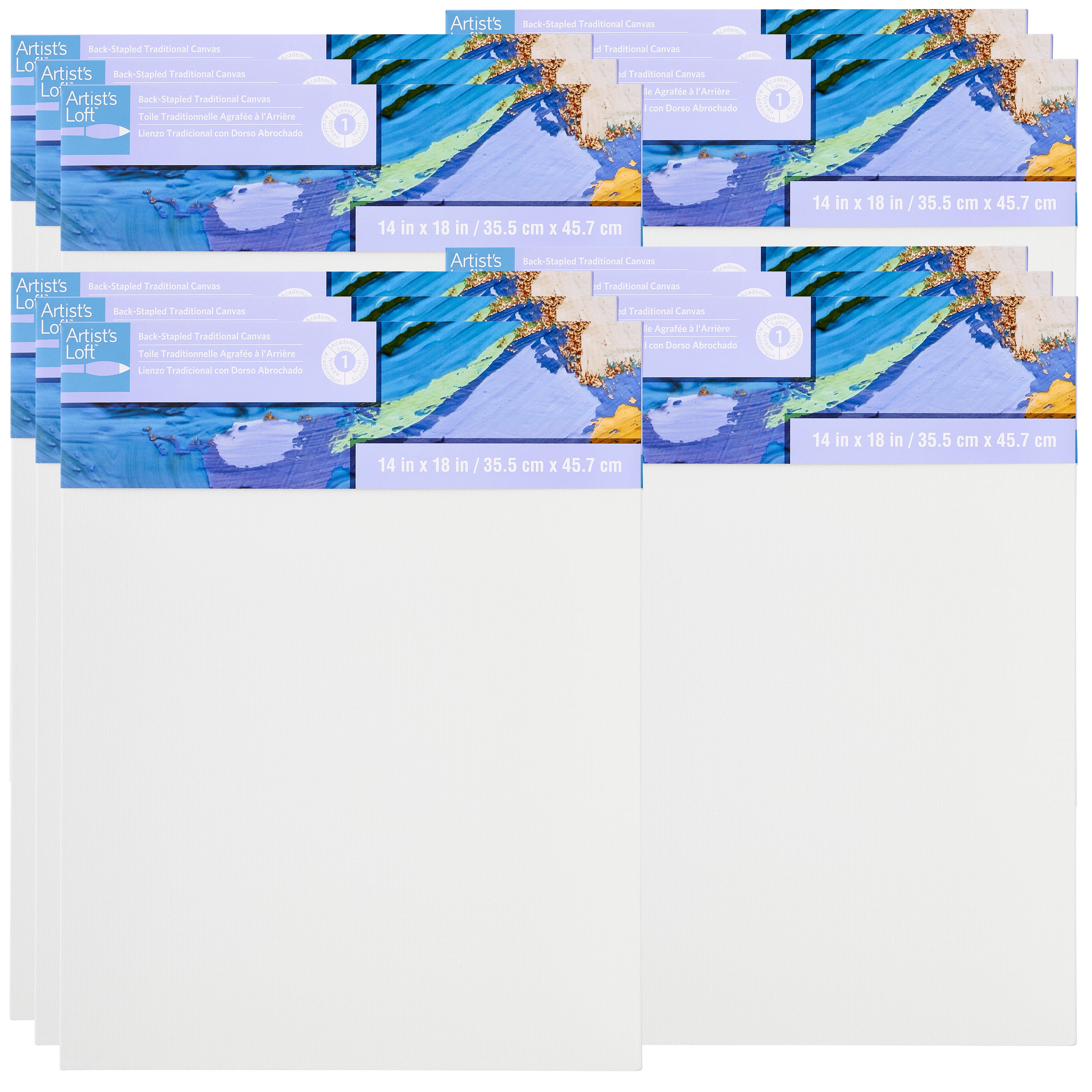 12 Pack: Level 1 Back Stapled Traditional Canvas by Artist's Loft ...