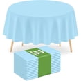 12 Pack Light Blue Round Tablecloth, 84 Inch Disposable Plastic Table ...