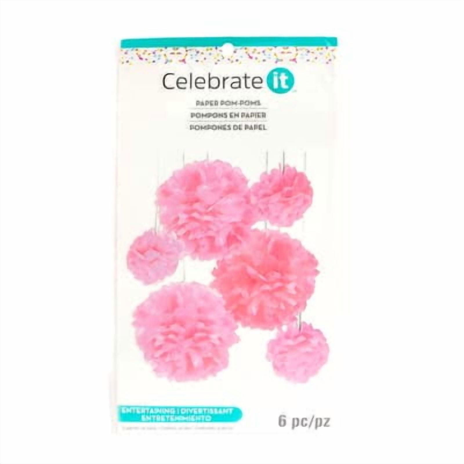 12 Pack: Light Pink Paper Pom Poms by Celebrate It - Walmart.com