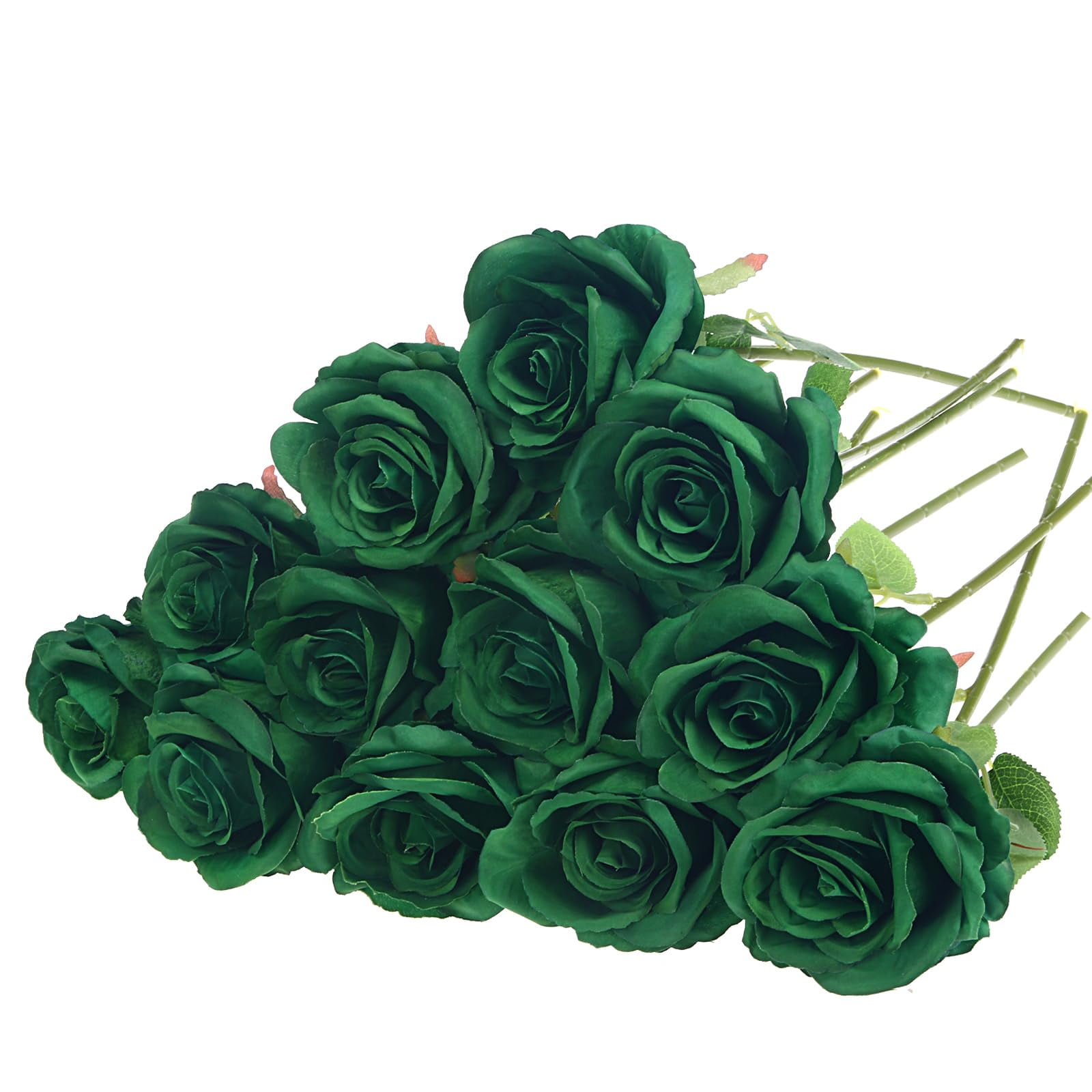 12 Pack Light Pink Roses Artificial Flowers Silk Flowers with Stems ...
