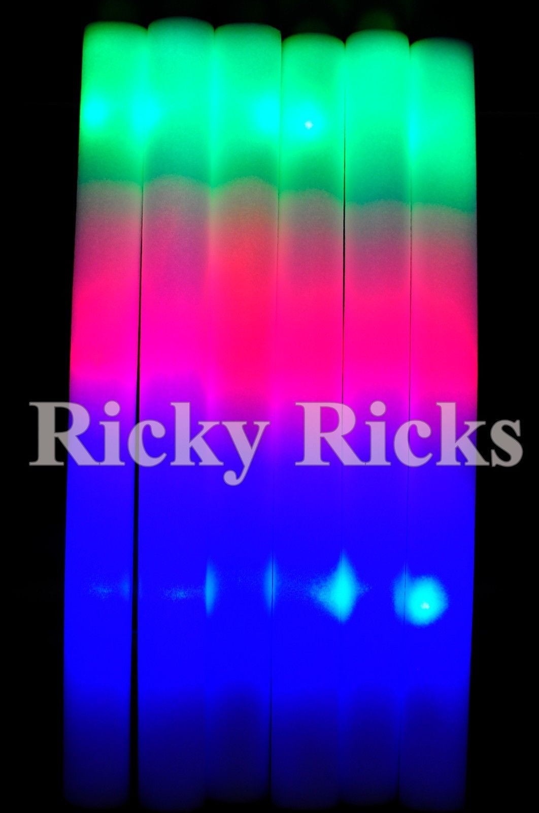 (12 Pack) Light-Up Foam Sticks LED Rally Rave Cheer Tube Soft Glow ...