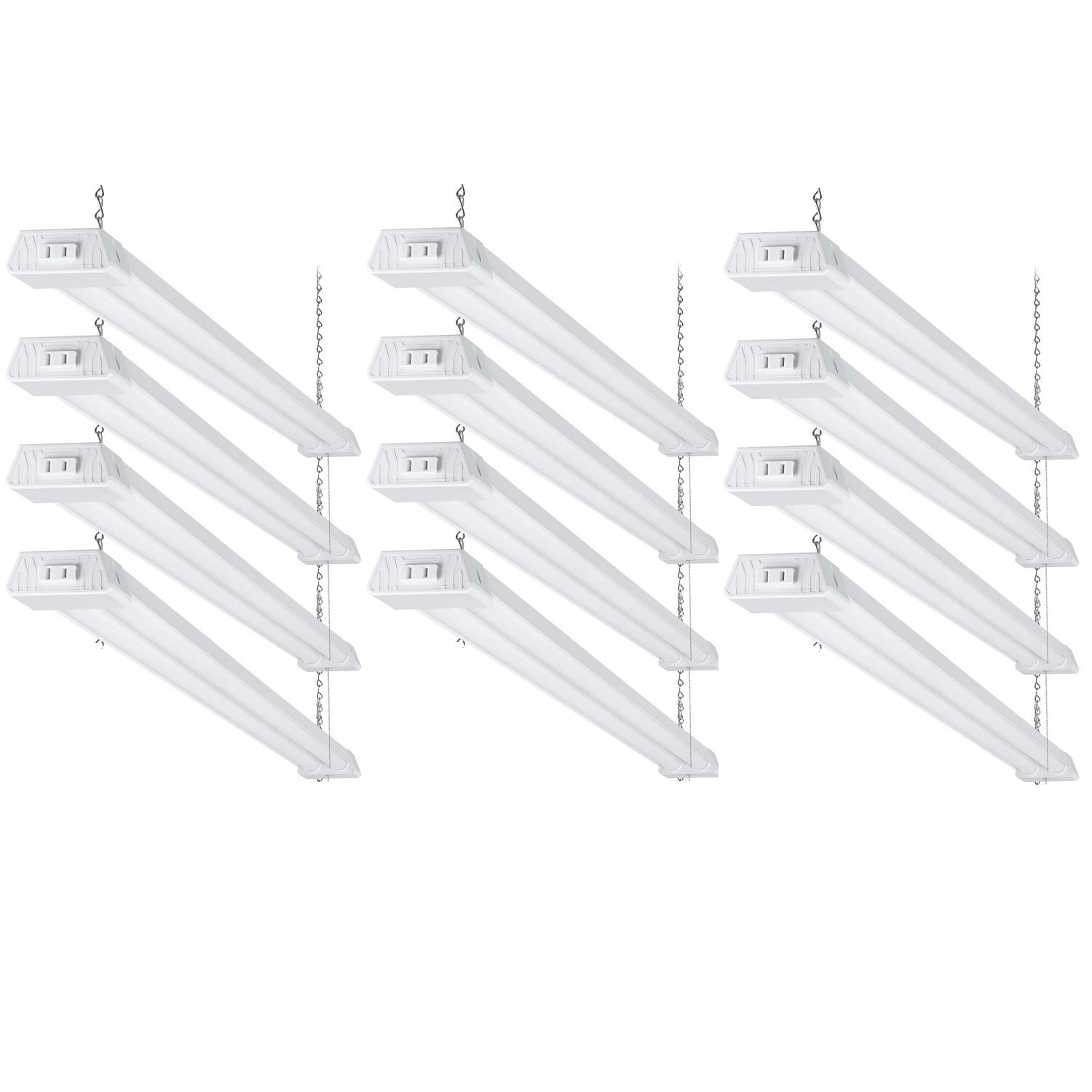 12 Pack Linkable LED Shop Light, 4ft 40W LED Shop Light for Garage ...