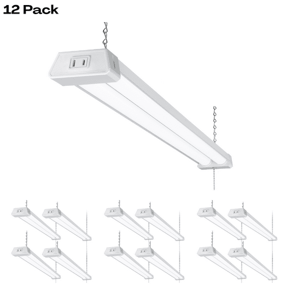 12 Pack Linkable LED Shop Light with Deep Reflector, 40W 5000K Daylight ...