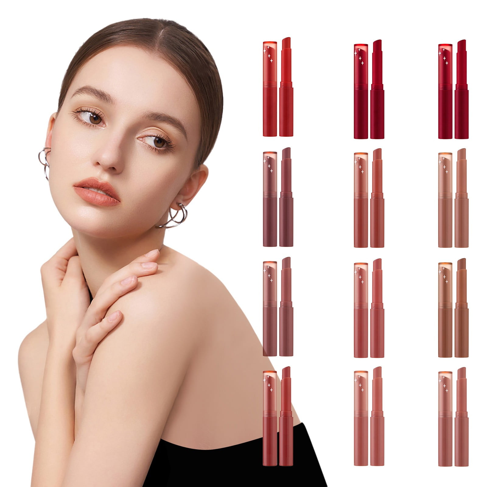 12 Pack Lipstick Crayon Lipstick Slant Lipstick Color Sand Color ...