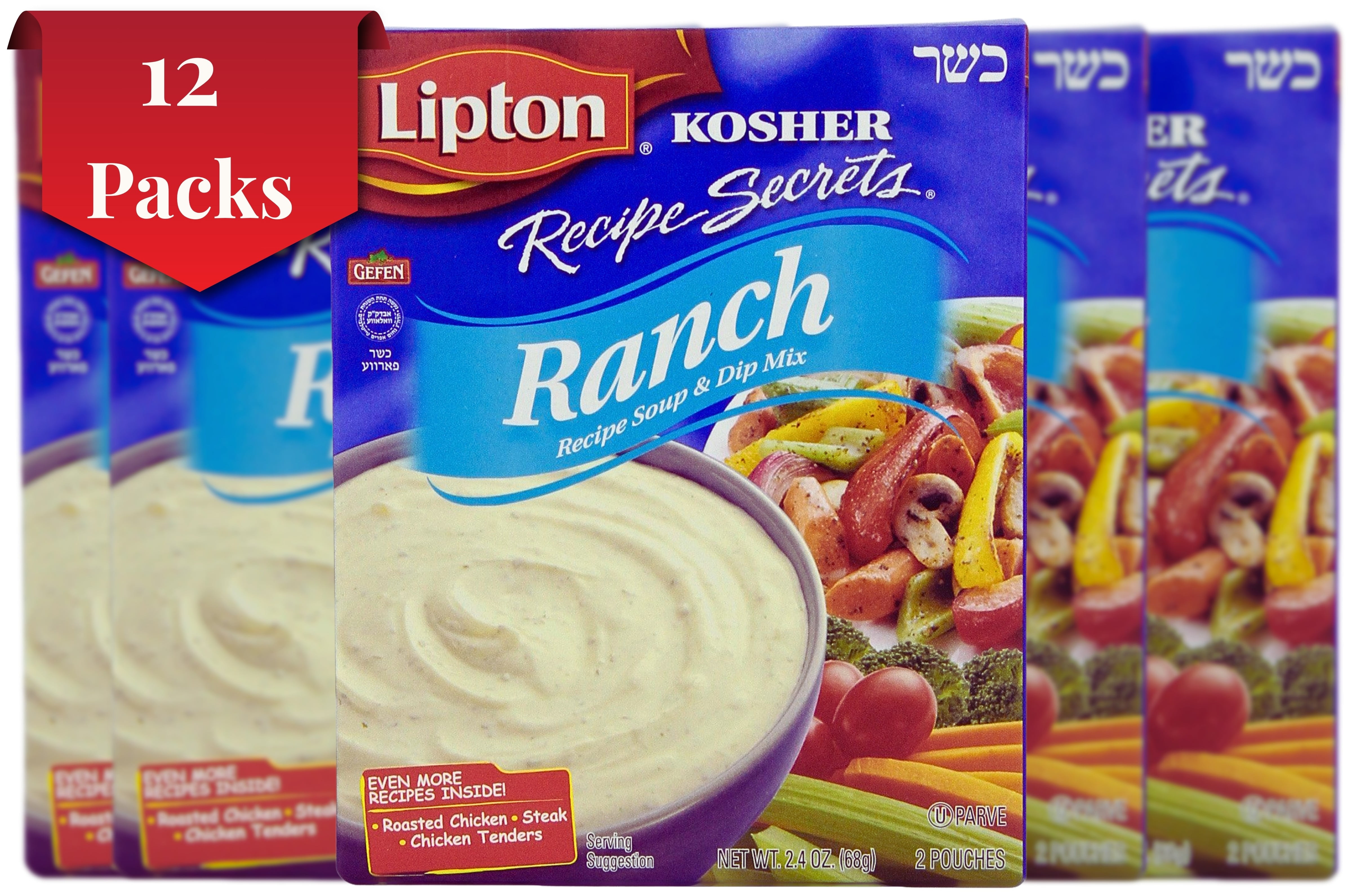 Lipton, Soup and Dip Mix, 2.4 oz, Ranch Kosher 12 Pack - Walmart.com