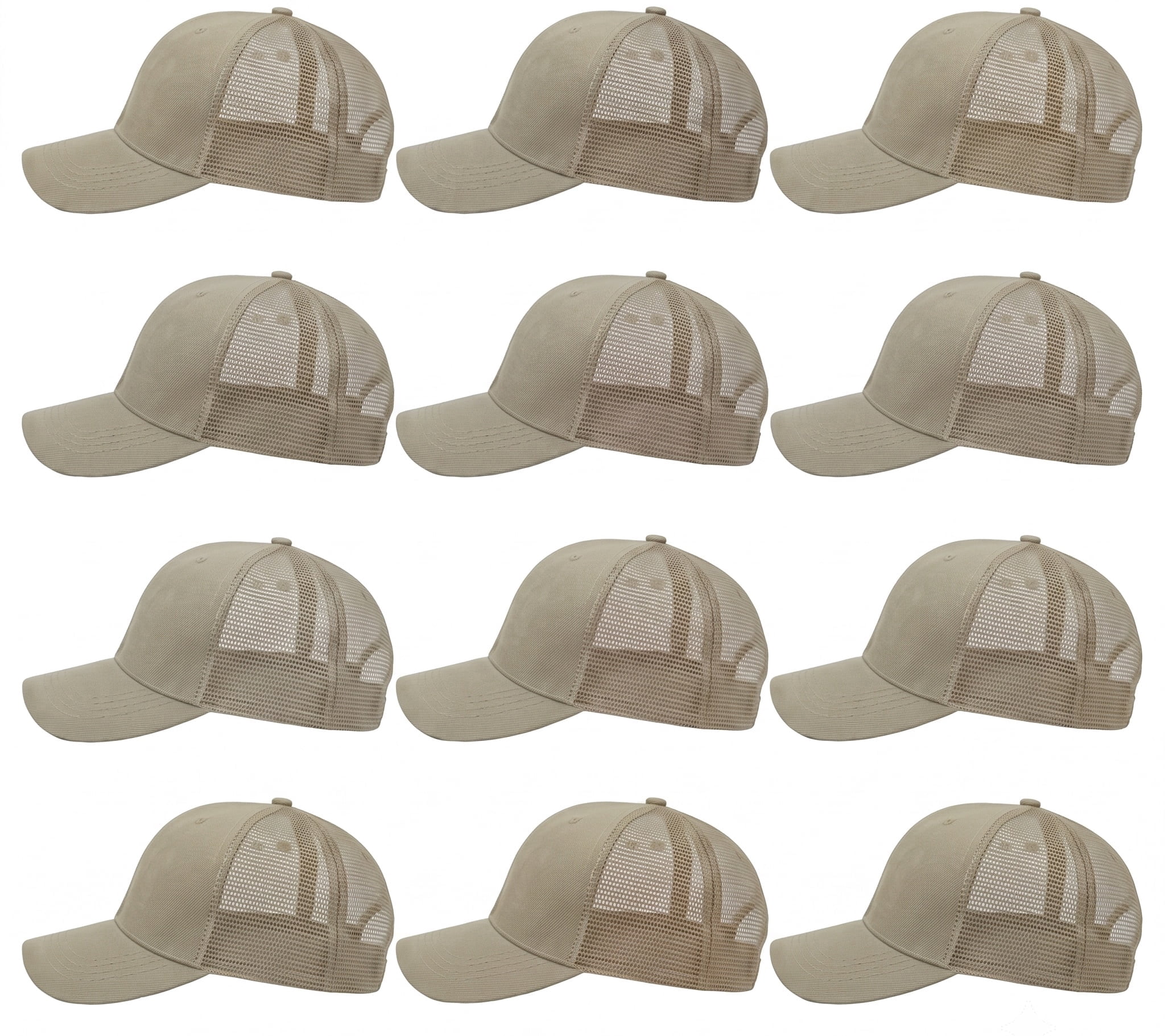 12 Pack Lot Unisex Plain Solid Baseball Cap Sun Visor Breathable Mesh ...