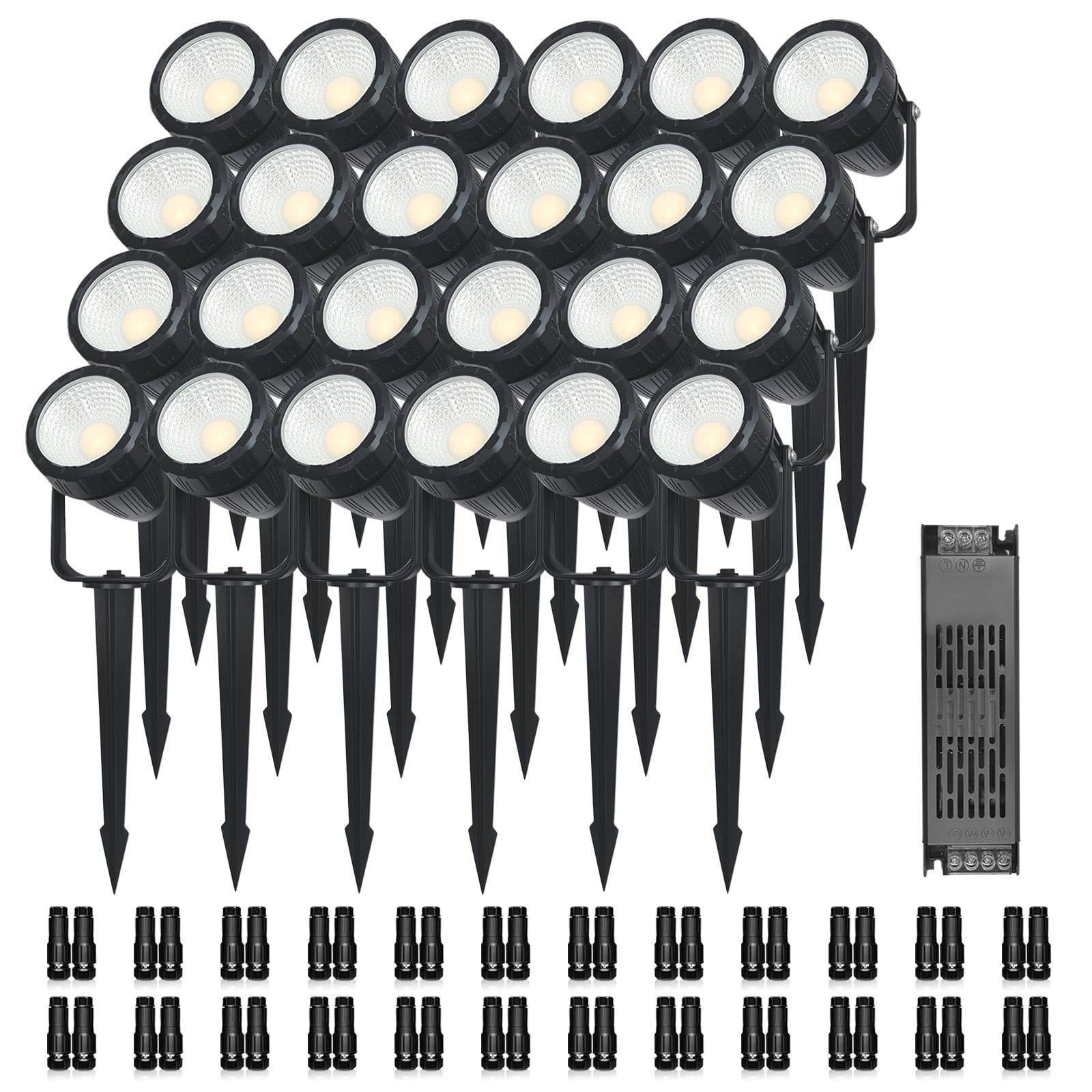 24 Pack Low Voltage LED Landscape Lights Outdoor 7W 840LM,With Driver ...