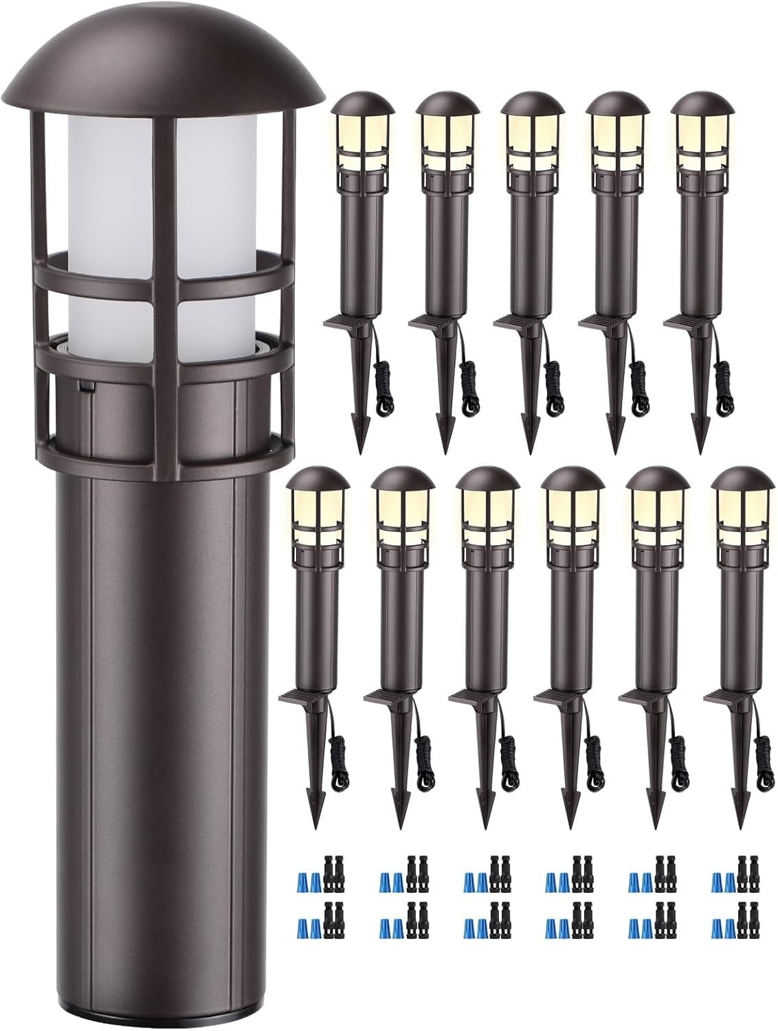 12-Pack Low Voltage Landscape Pathway Lights 3W Landscape Lighting 12 ...