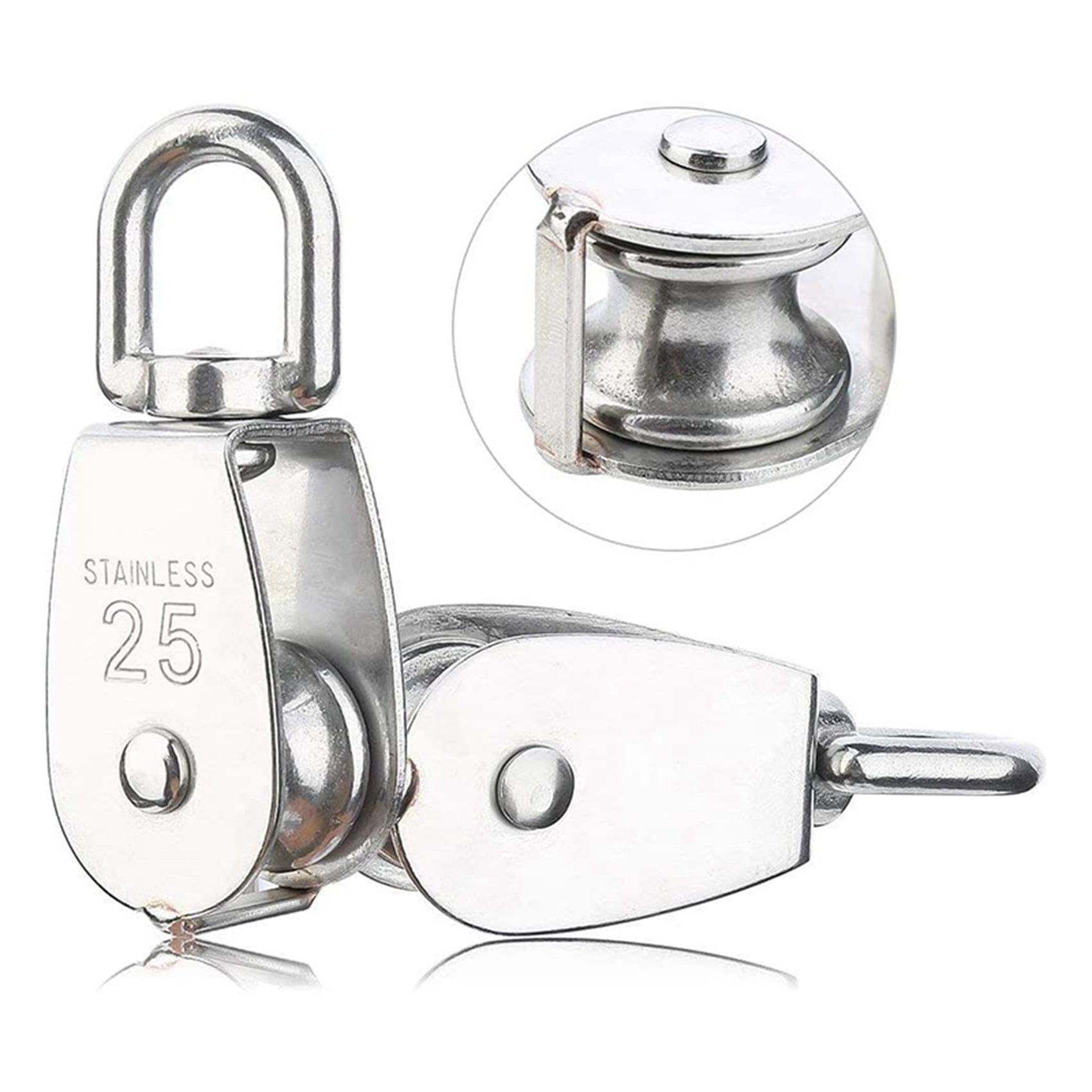 12 Pack M25 Lifting Single Pulley Roller,304 Stainless Steel Single ...