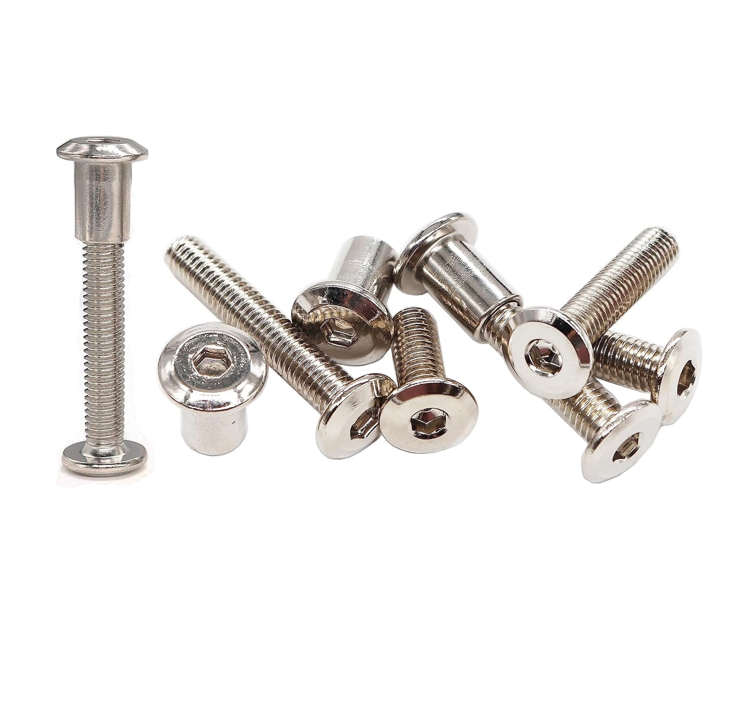 12-Pack M6-1.0 x 30mm Rivet Countersunk Hex Head Socket Cap Bolt and ...