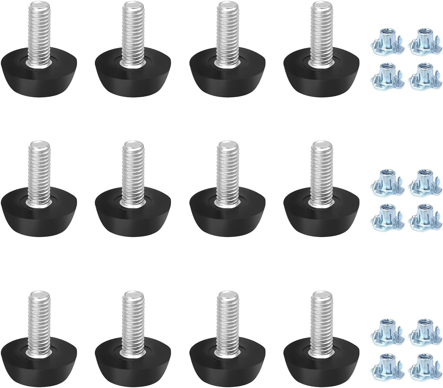 12 Pack M6 Furniture Levelers Stainless Steel Adjustable Threaded ...