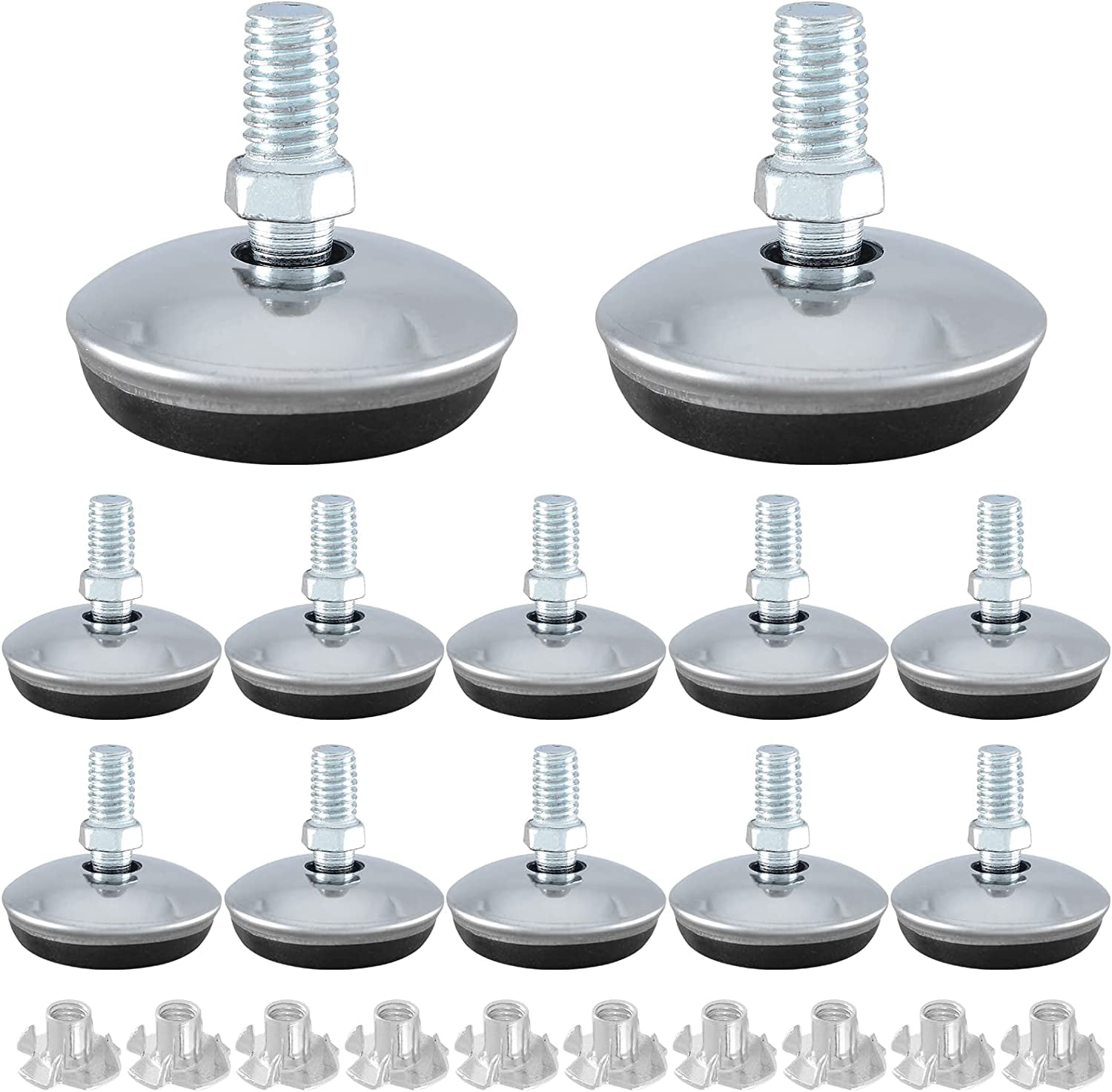 12 Pack M8 Swivel Furniture Leveling Feet Table Leg Levelers ...