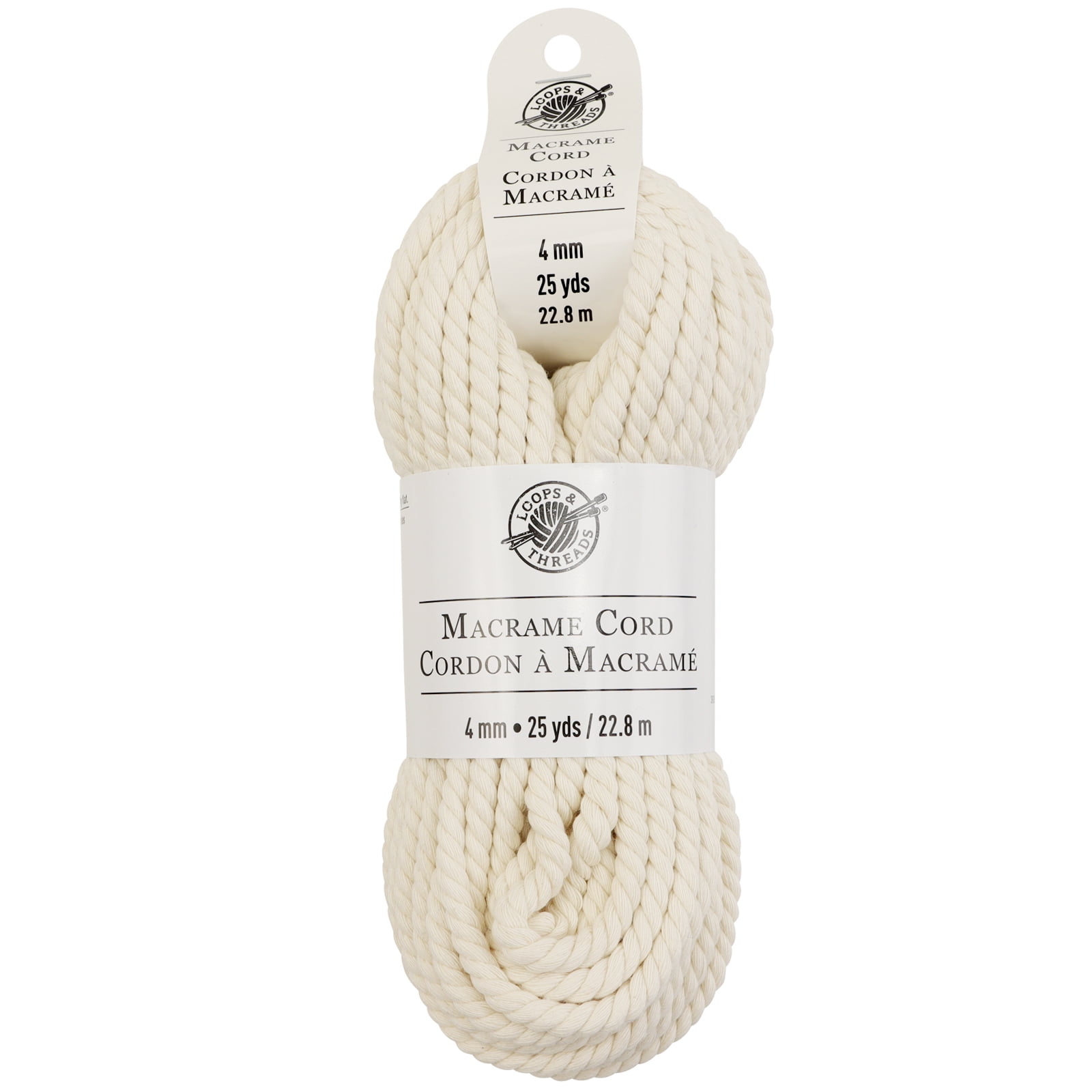 12 Pack: Macramé Cotton Cord by Loops & Threads® - 25yd. - Walmart.com