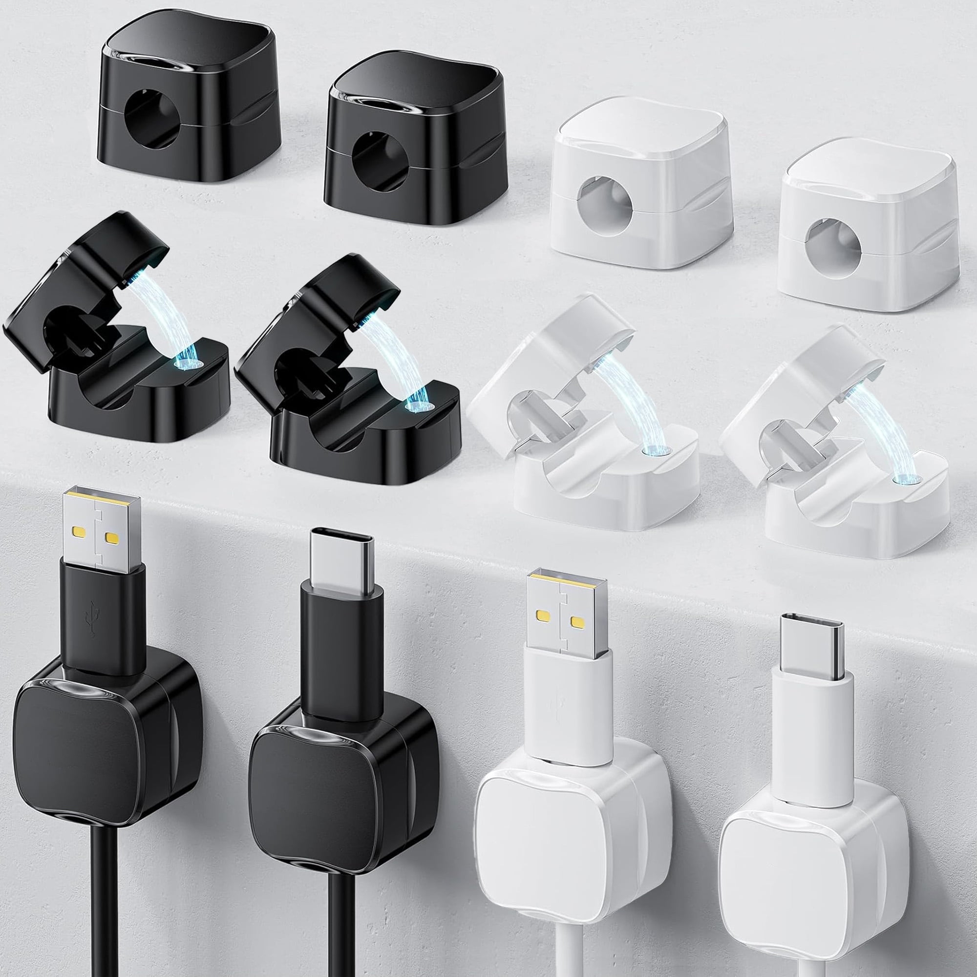 Knox Home & Health Magnetic Cable Clips 12 Pack Cord Organizer for ...