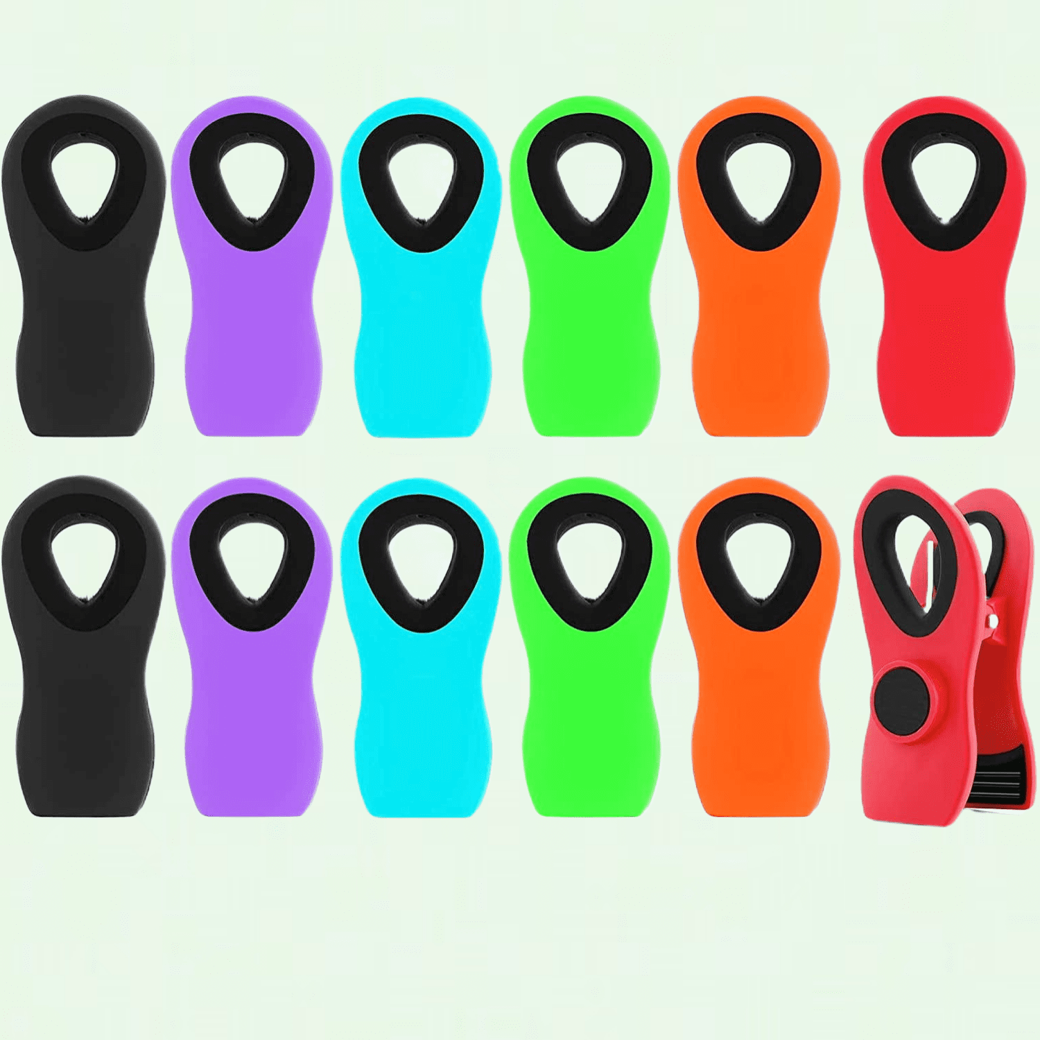 12 Pack Magnetic Chip Clips, Assorted Colors, Fridge Magnet Clips for ...
