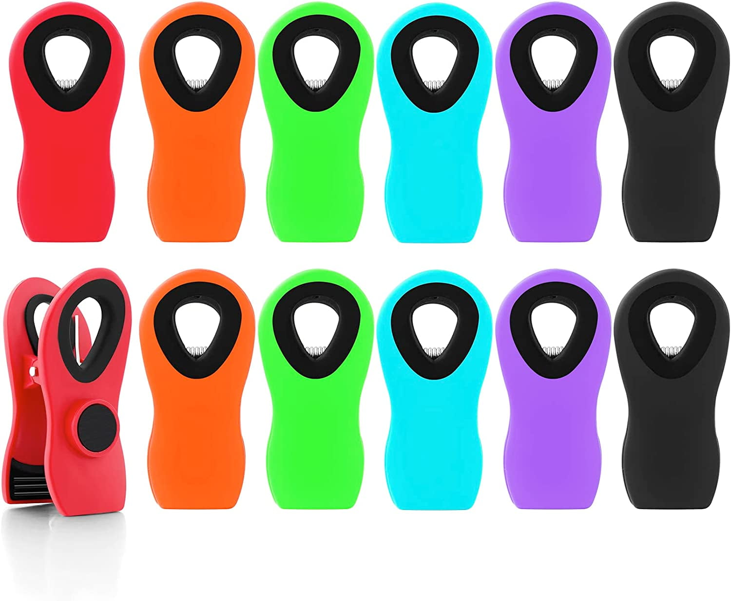 12 Pack Magnetic Chip Clips, Bag Clips Food Bag Clips for Food Packages ...