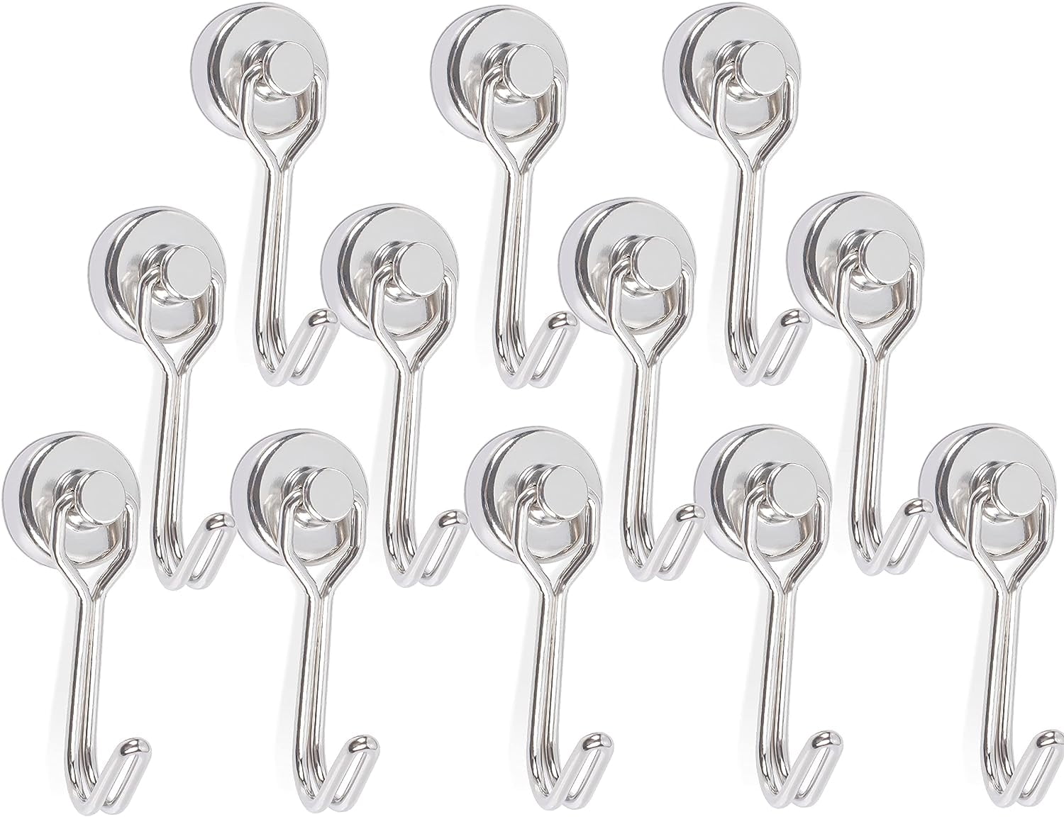 12 Pack Magnetic Hooks, Swivel Swing Magnet Hooks Mini Metal Magnetic ...