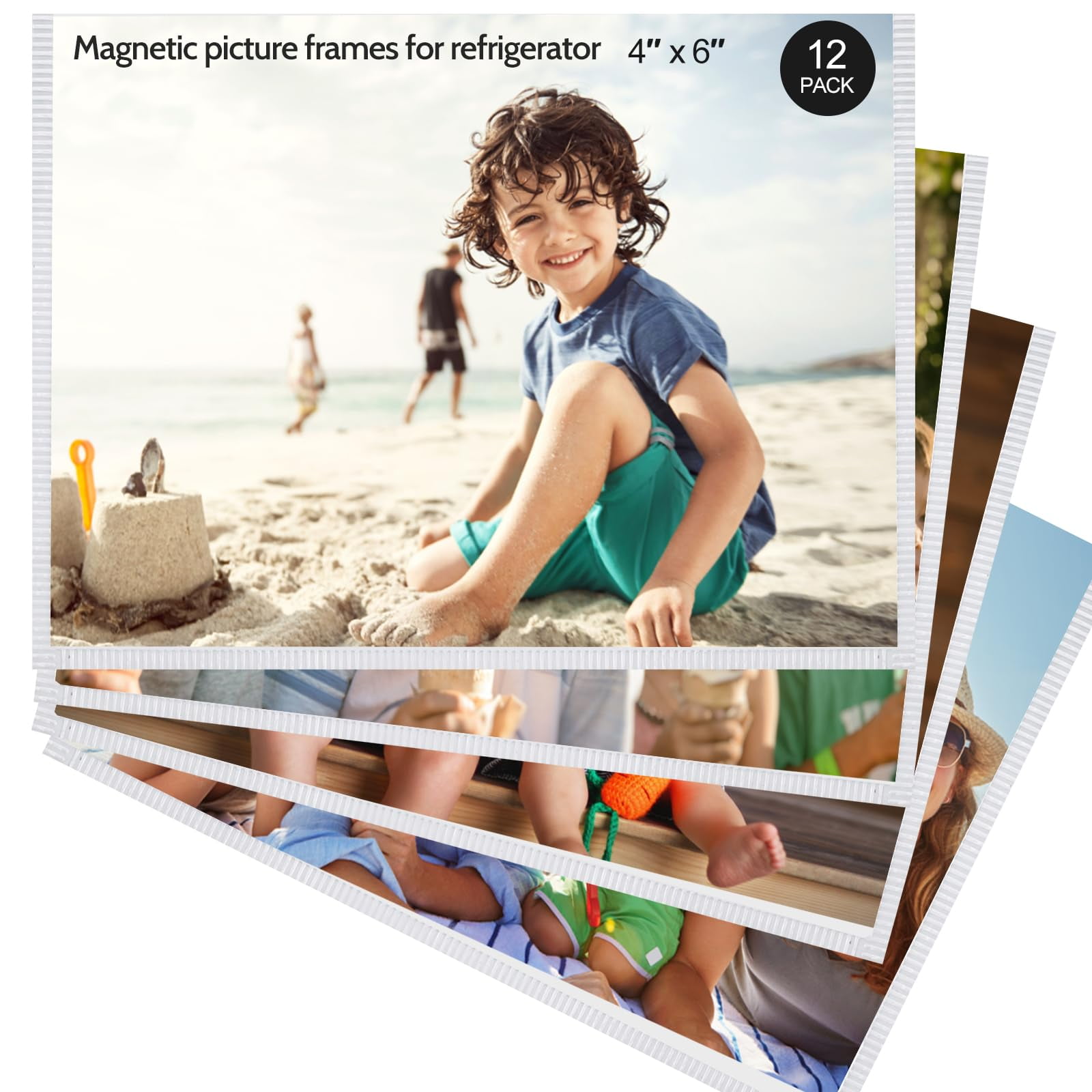 12 Pack Magnetic Photo Frames 4x6 Inches, Refrigerator Magnets for ...