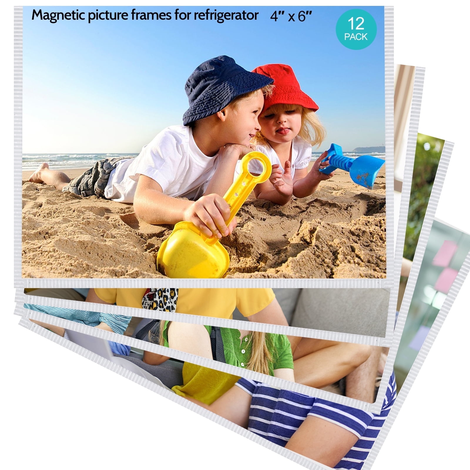 12 Pack Magnetic Picture Frame, Magnetic Frame with White Border, 4x6 ...