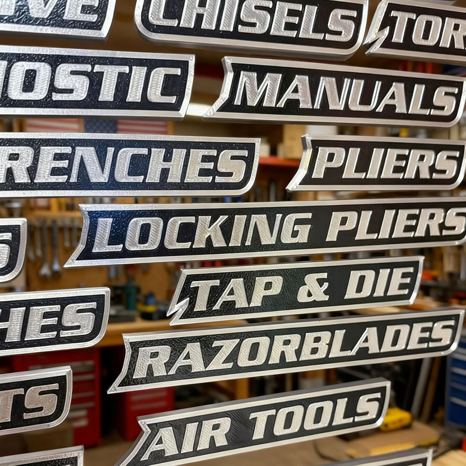 12-Pack Magnetic Tool Box Labels, 3D Printed Toolbox Drawer Tags ...