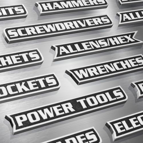 12 Pack of Magnetic Tool Box Labels, 3D-Printed Toolbox Labels, General ...