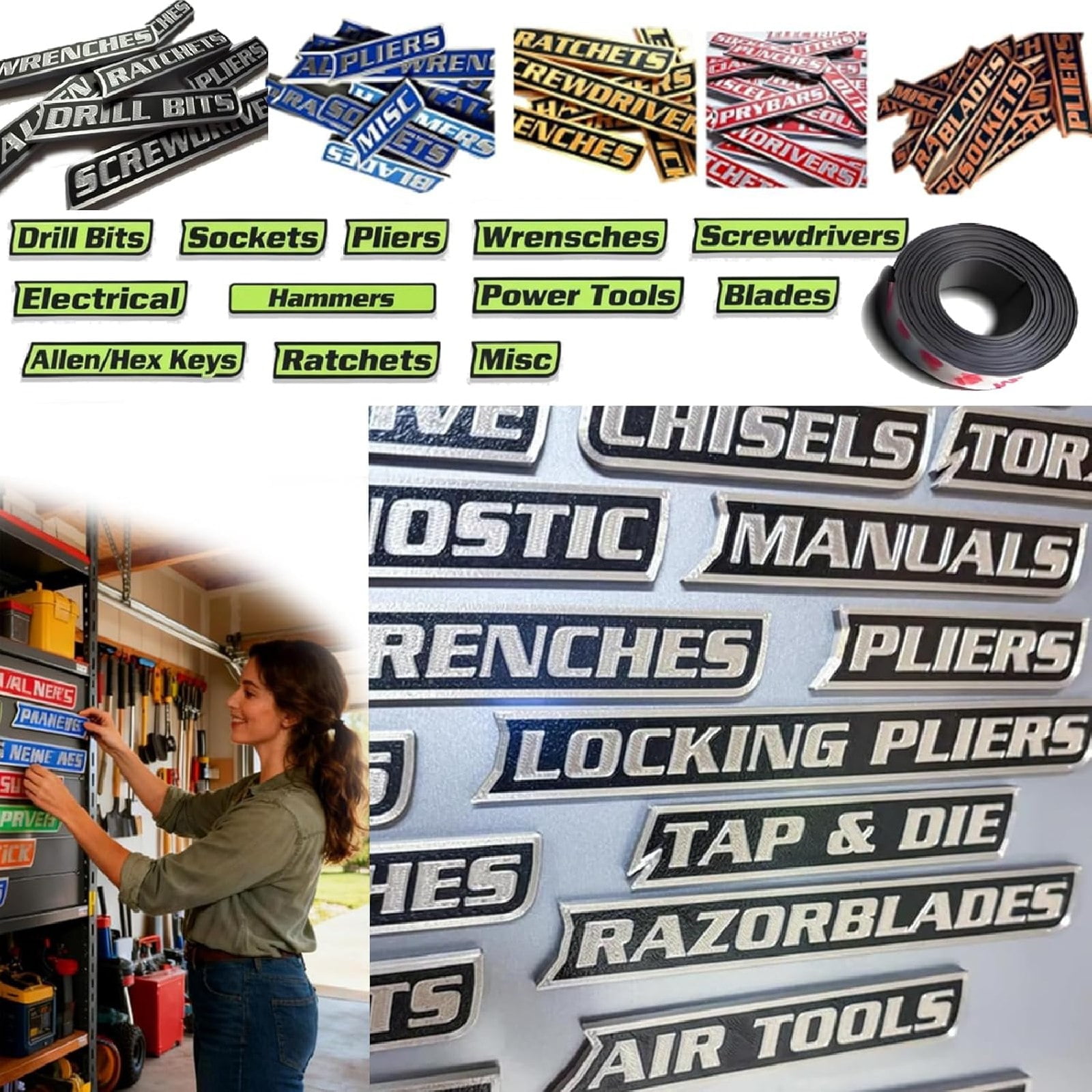 12 Pack of Magnetic Toolbox Labels 3D Printed Magnetic Tool Box ...