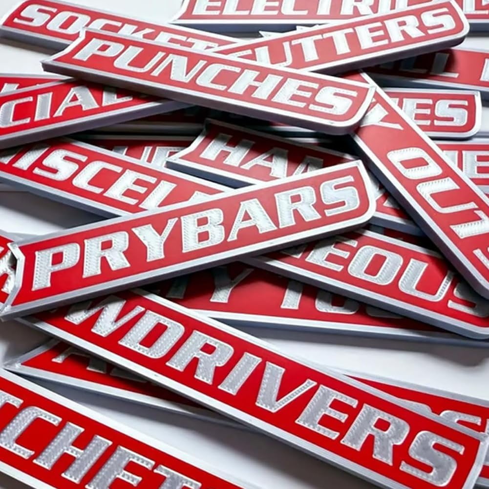 12 Pack of Magnetic Toolbox Labels, 3D Printed Personalized Tool Box ...