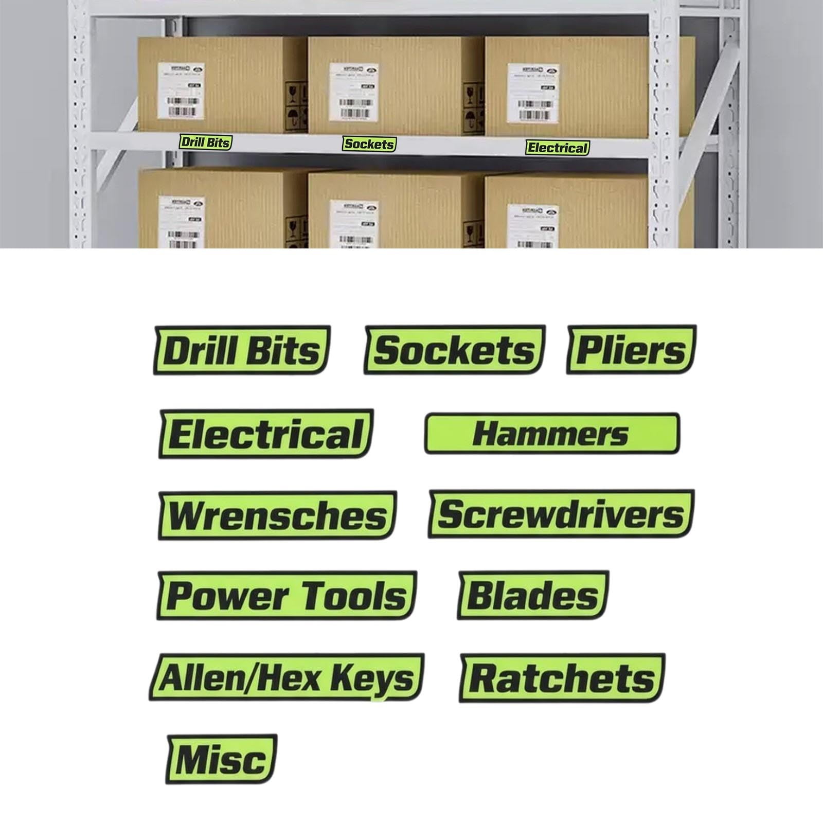 12 Pack of Magnetic Toolbox Labels, 3D Printed Reusable Organizer Tags ...