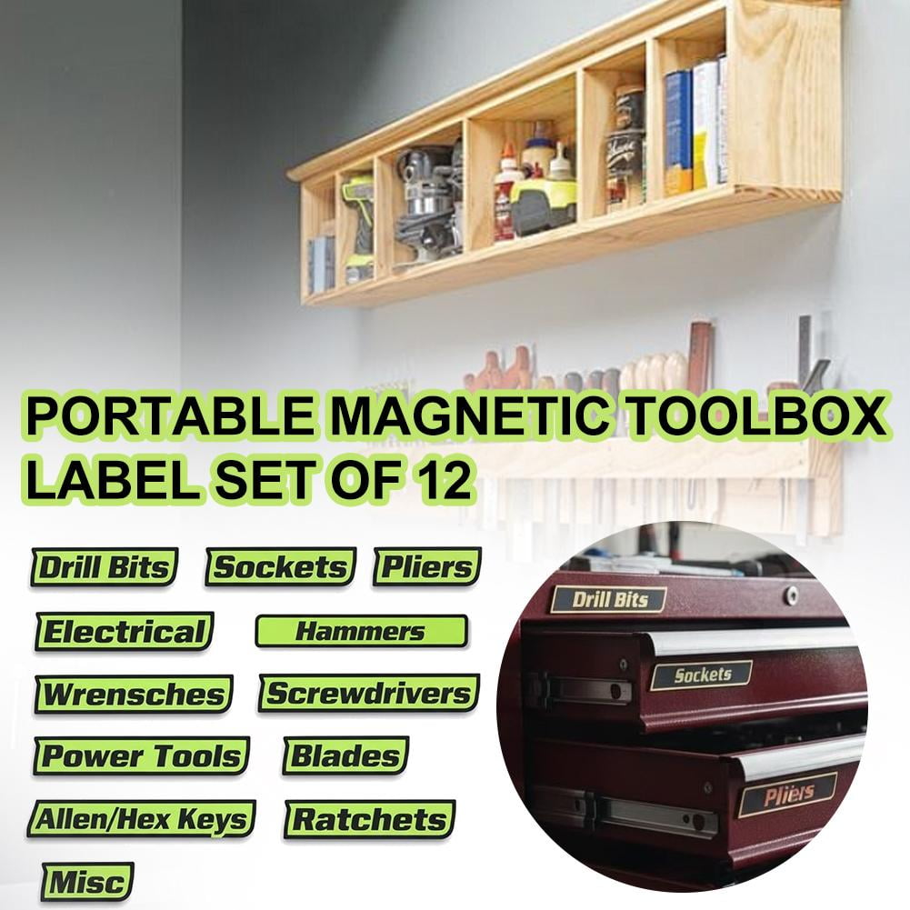 12 Pack of Magnetic Toolbox Labels, 3D-Printed Tool Box Labels, 2026 ...