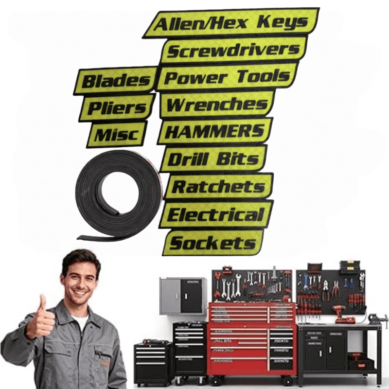 12 Pack of Magnetic Toolbox Labels, 3D-Printed Tool Box Labels, Easy to ...