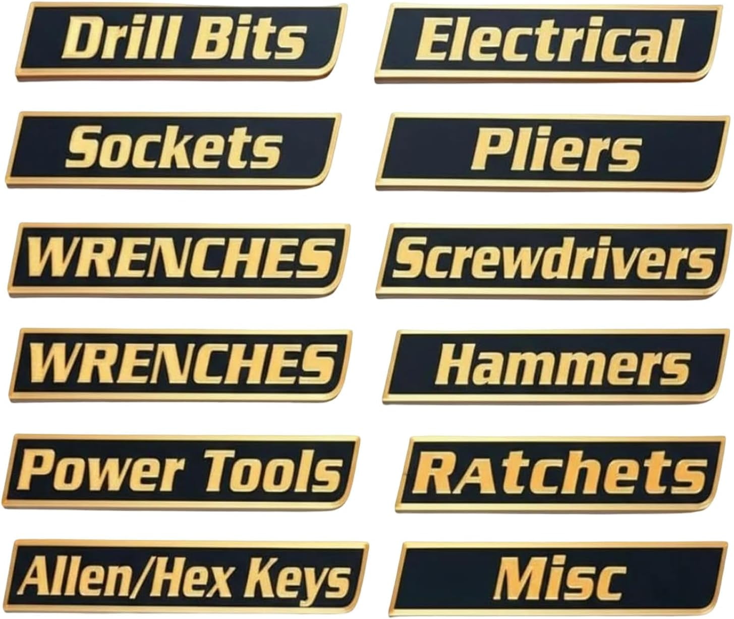 12 Pack of Magnetic Toolbox Labels, 3D-Printed Tool Box Labels, General ...